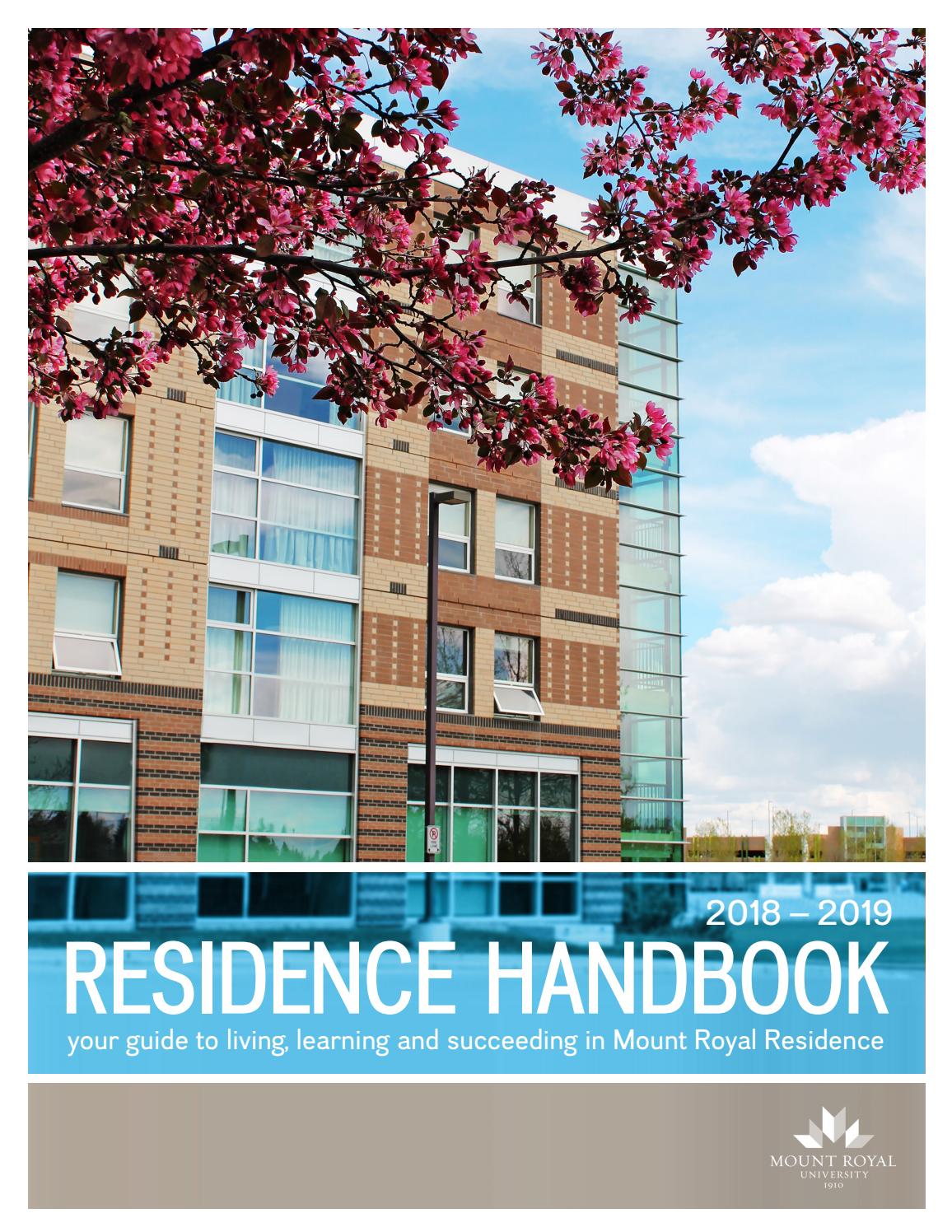 MRU Residence Handbook and Conduct Guide 2018-19 by Mount Royal ...