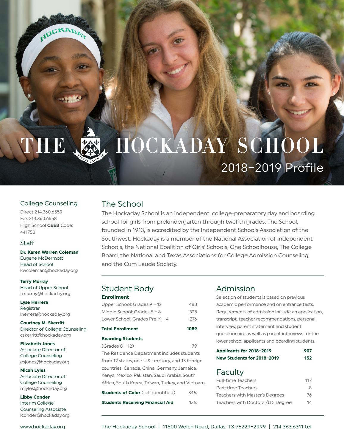 2018 – 2019 College Profile by The Hockaday School - Issuu