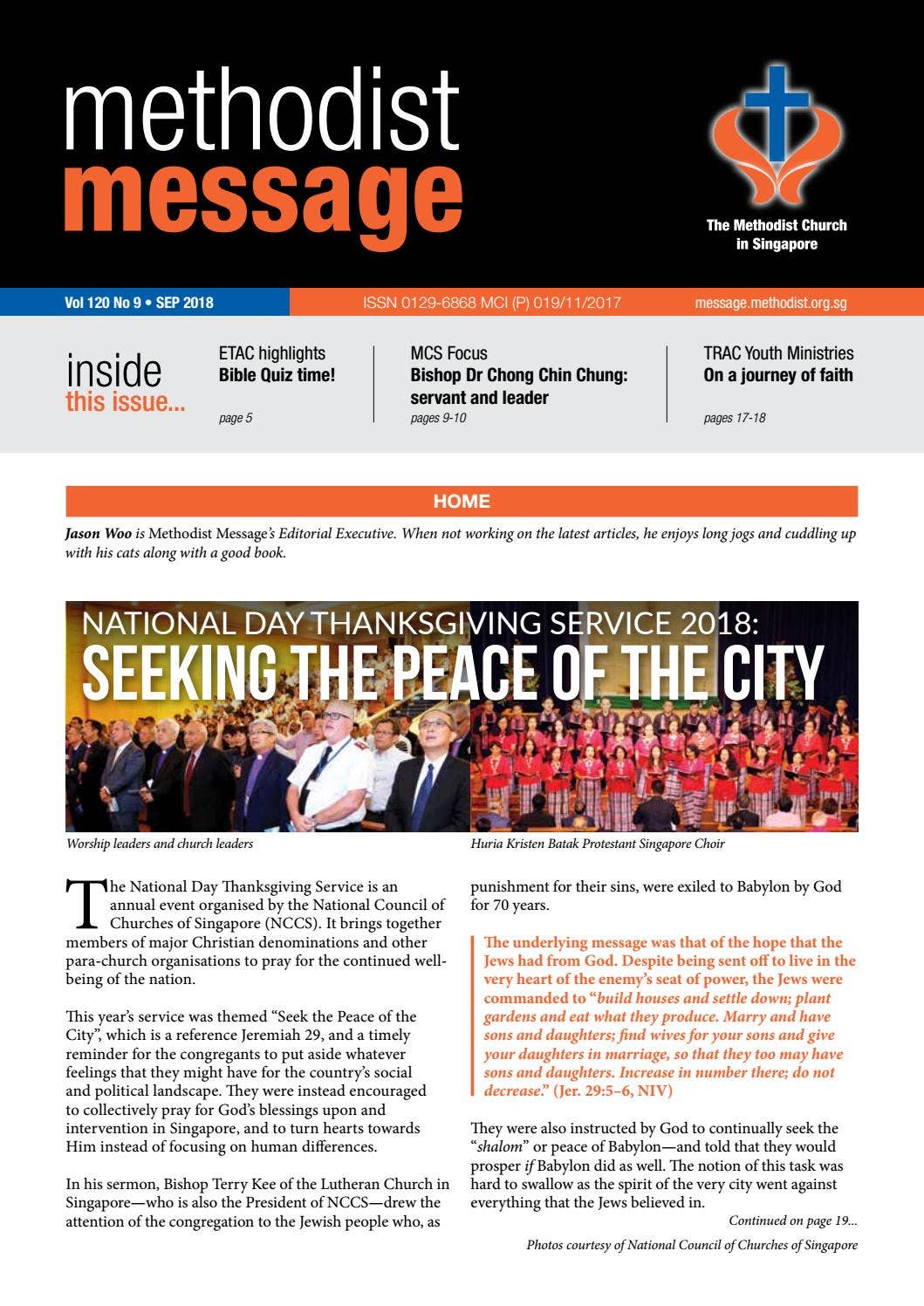 Methodist Message: September 2018 by Methodist Message - Issuu