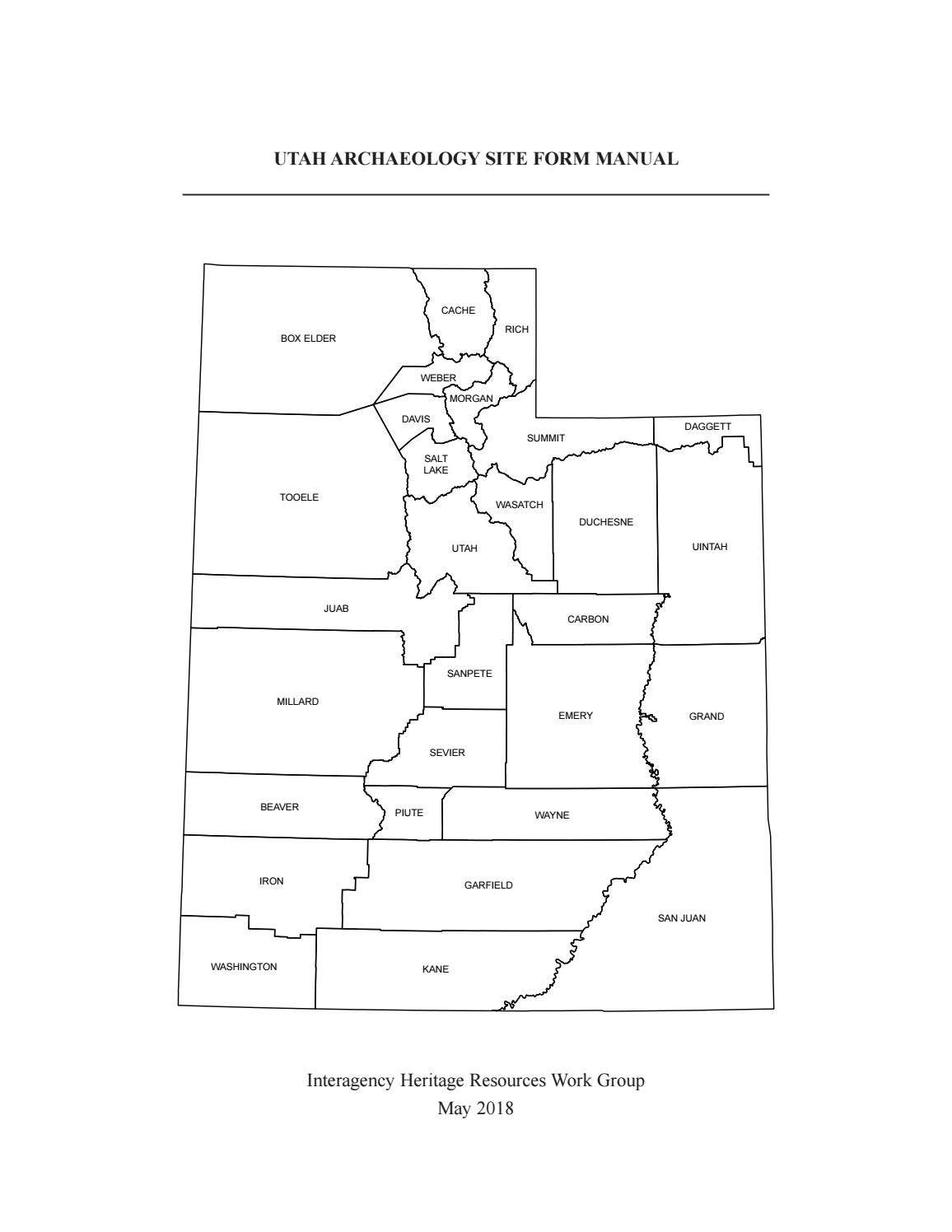 Utah Archaeology Site Form Manual by Utah Historical Society - Issuu