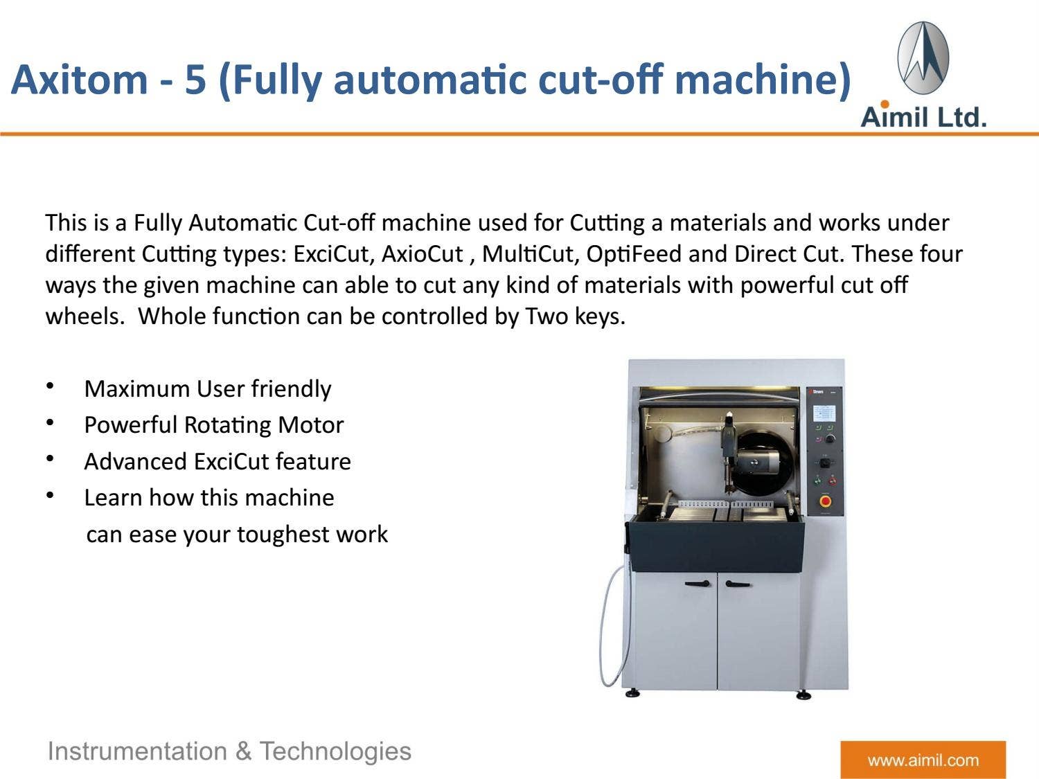 For Floor Mounting and Abrasive Cutting Machine - Axitom 5 Available at ...