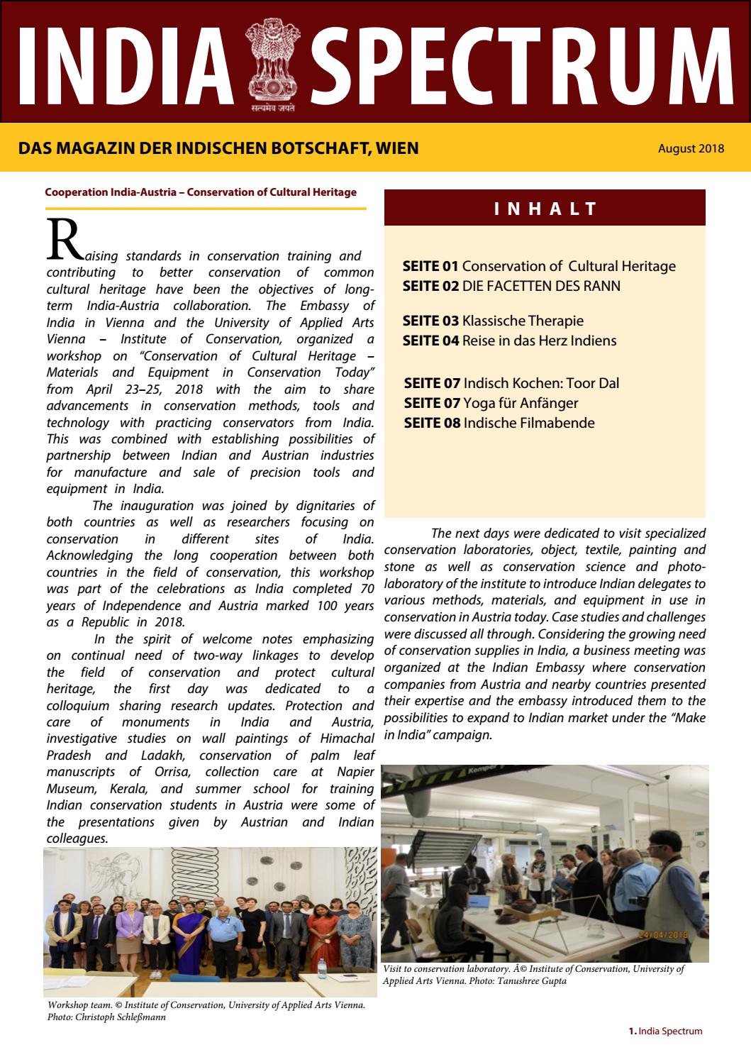 India Spectrum Vol. 13 by Indian Embassy Vienna - Issuu