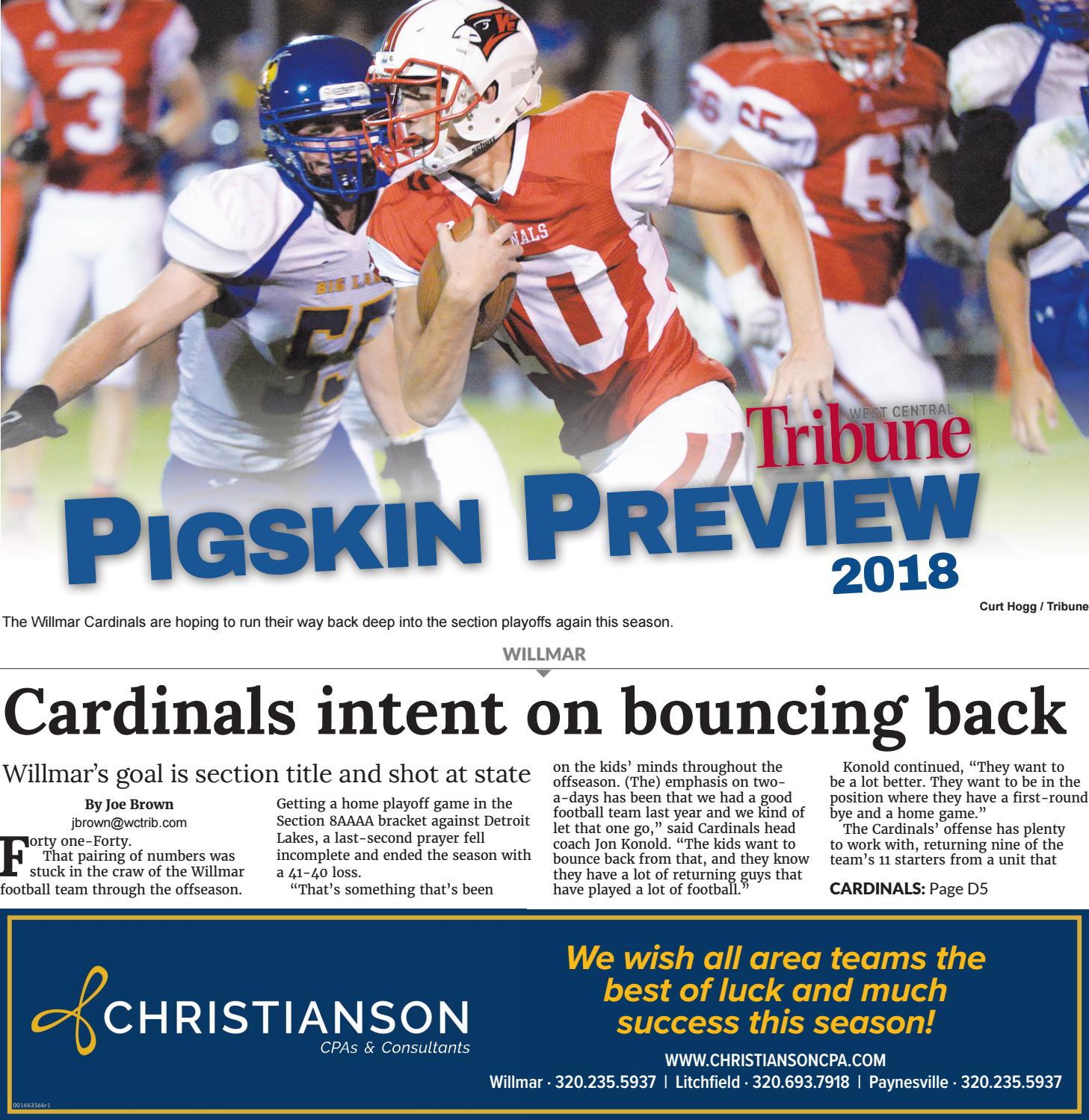 2018 Pigskin Preview by West Central Tribune - Issuu