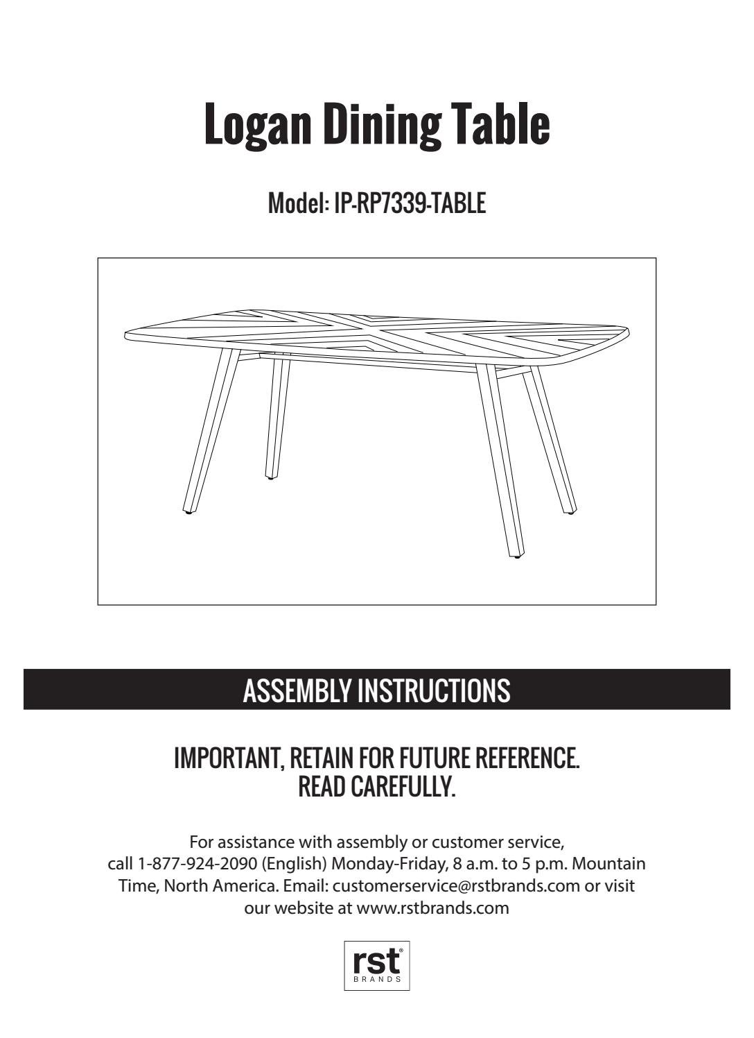 Logan Dining Table Instructions by RST Brands - Issuu
