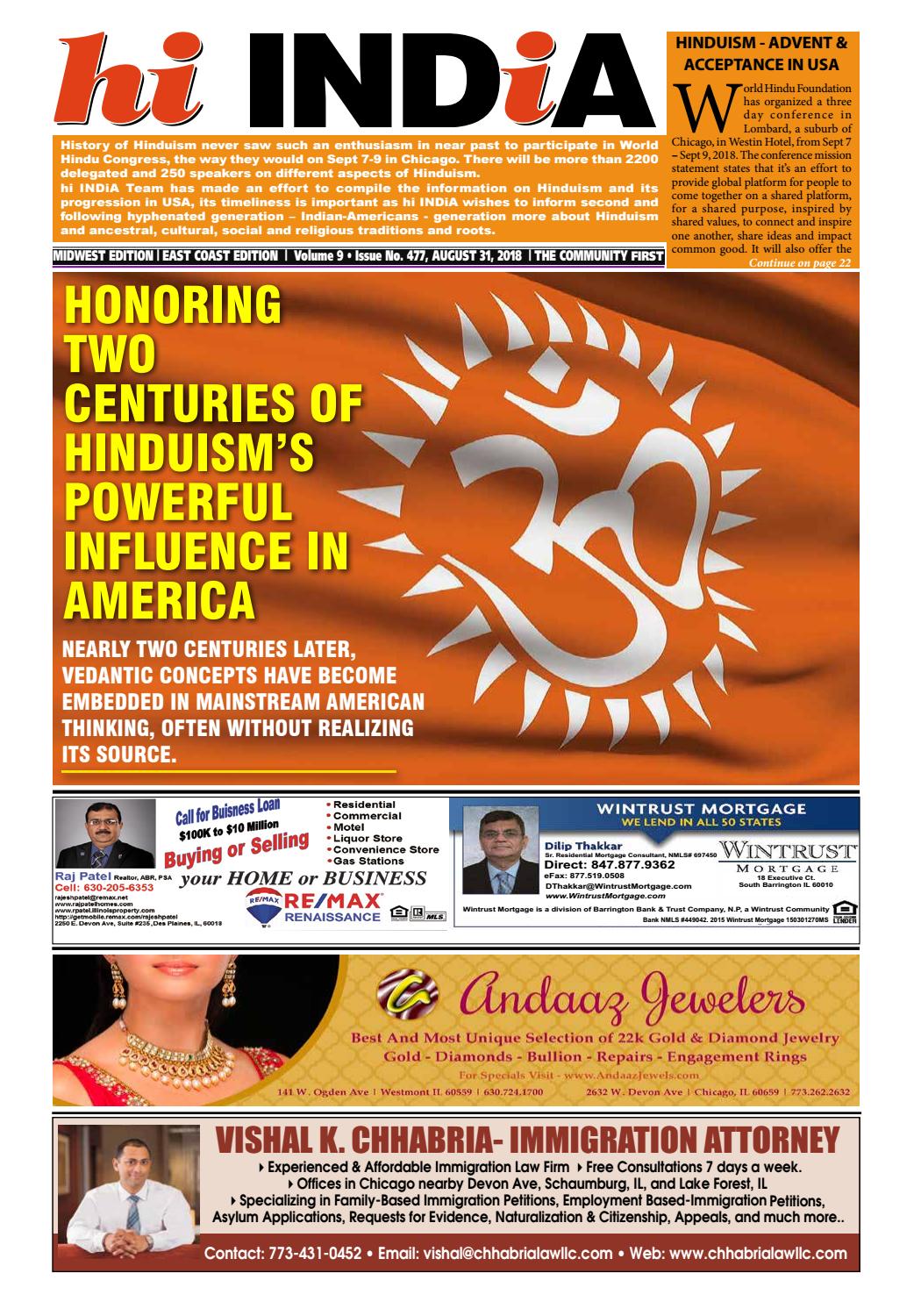 hi INDiA | August 31st, 2018 | Midwest Edition by hi INDiA Weekly - Issuu