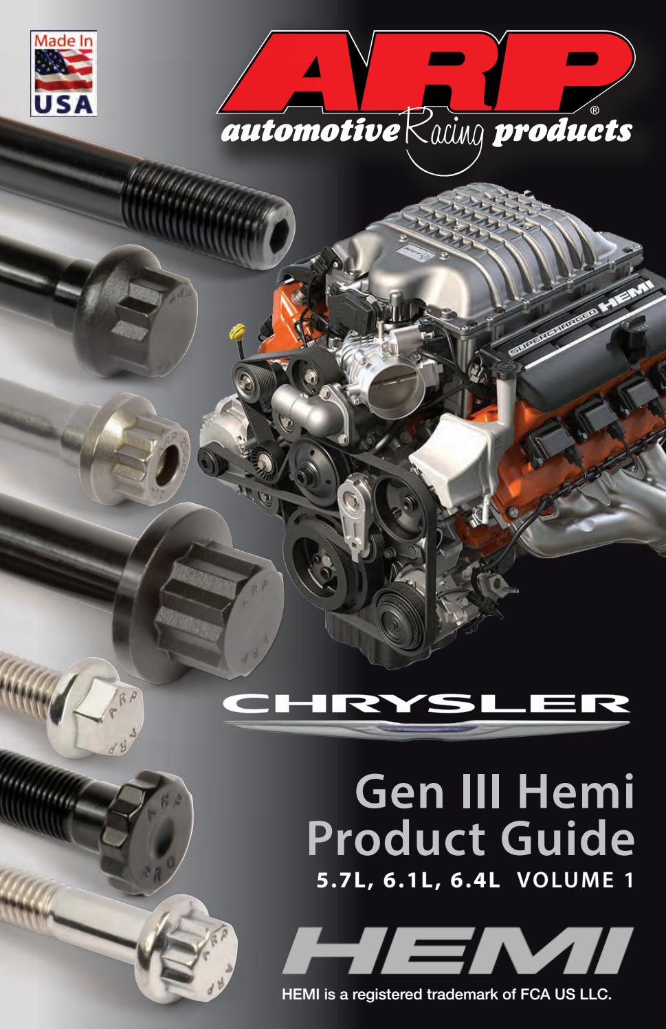 ARP Product Guide - Gen III Hemi Vol 1 by Fabre Australia - Issuu