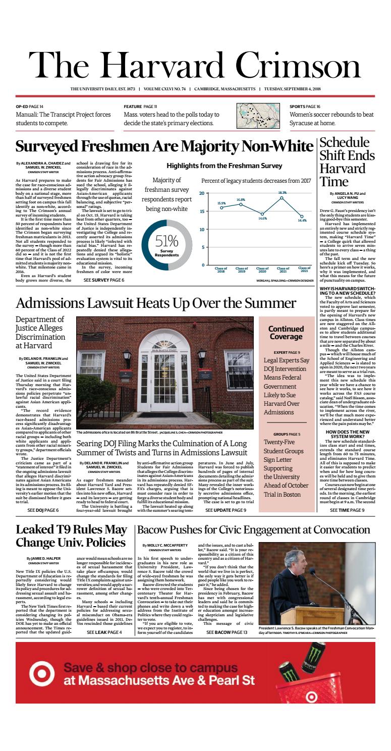 The Harvard Crimson - Volume CXLV, No. 74 by The Harvard Crimson - Issuu
