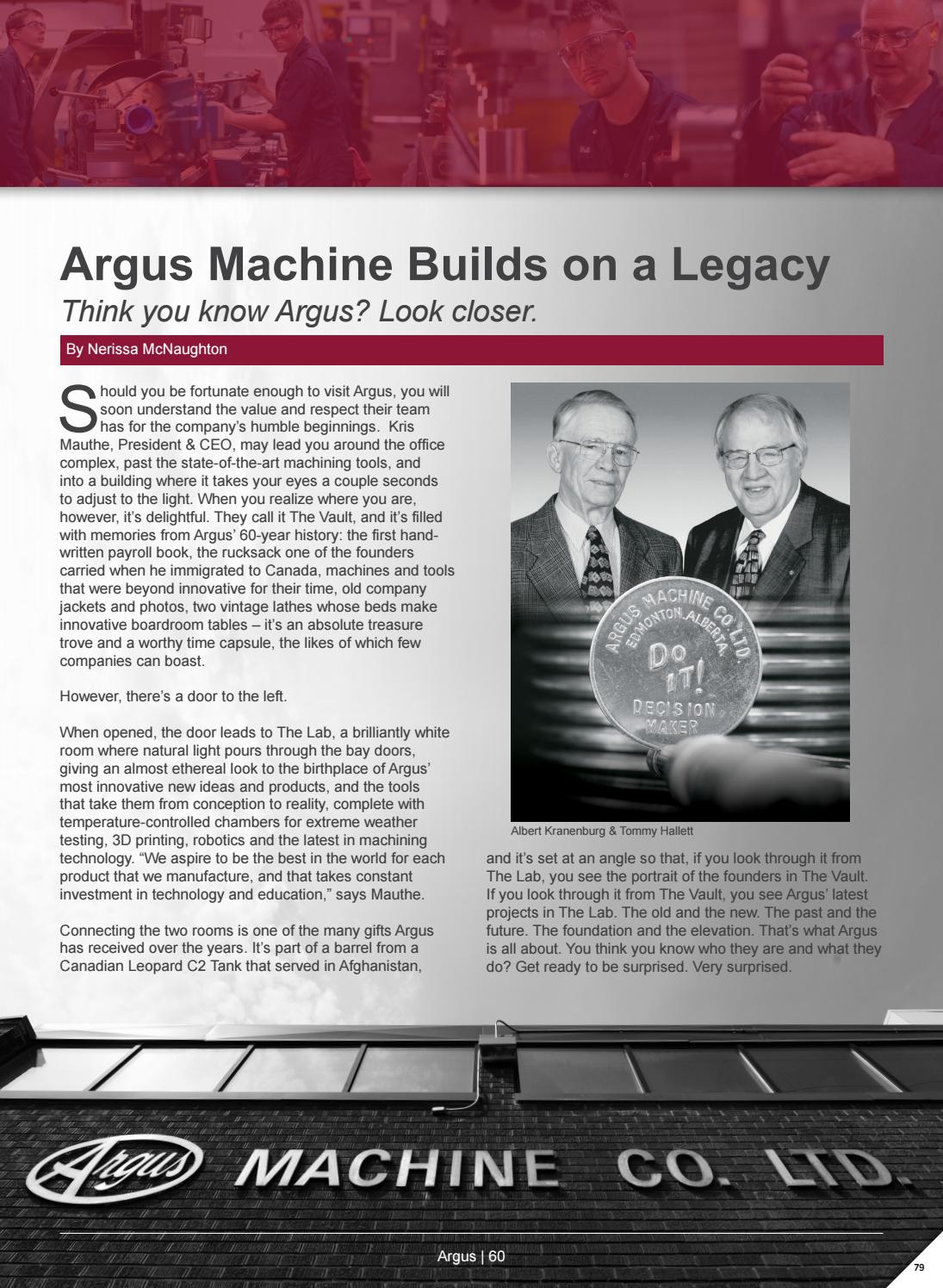 Argus Machine profile by Business in Edmonton Magazine - Issuu