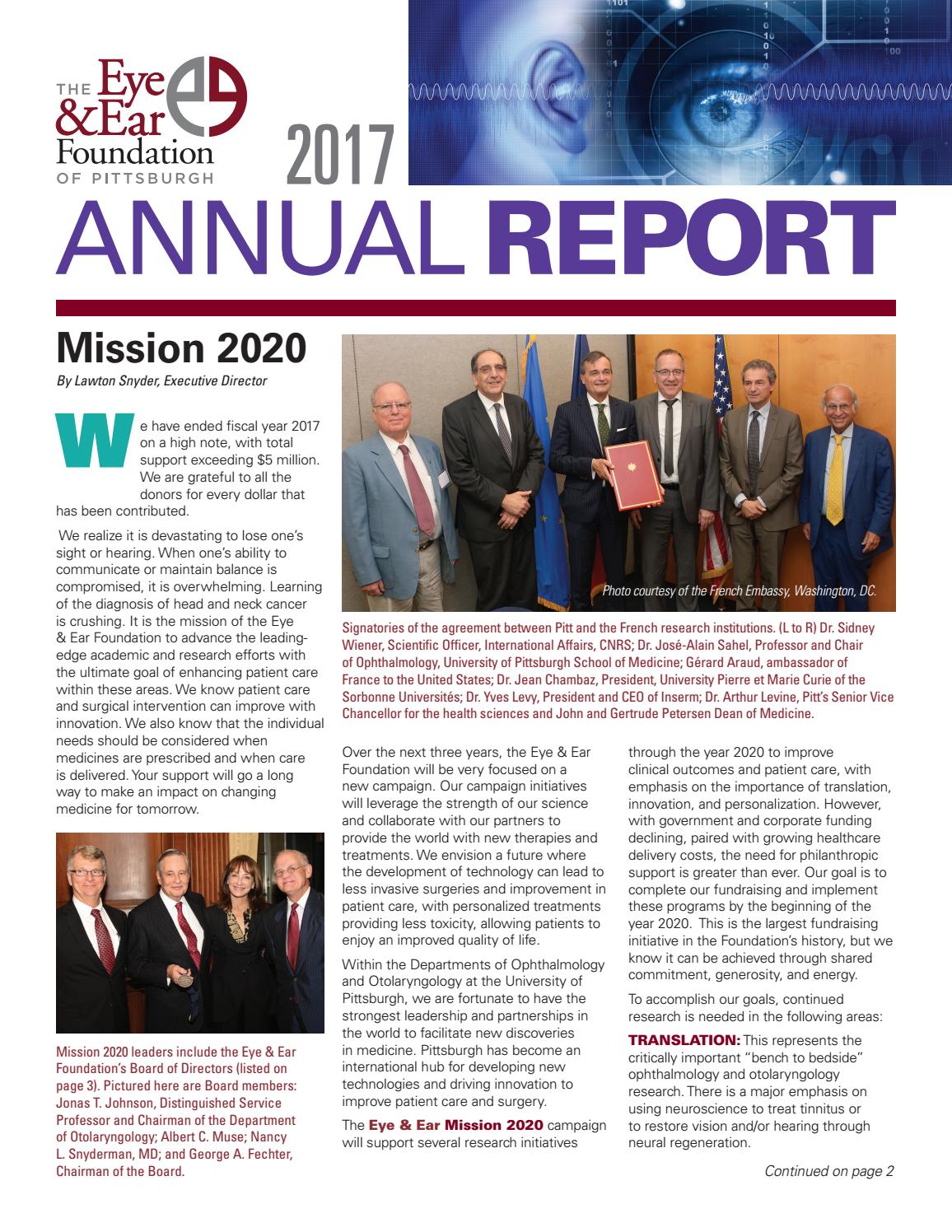 EEF Annual Report 2017 by Eye & Ear Foundation of Pittsburgh - Issuu