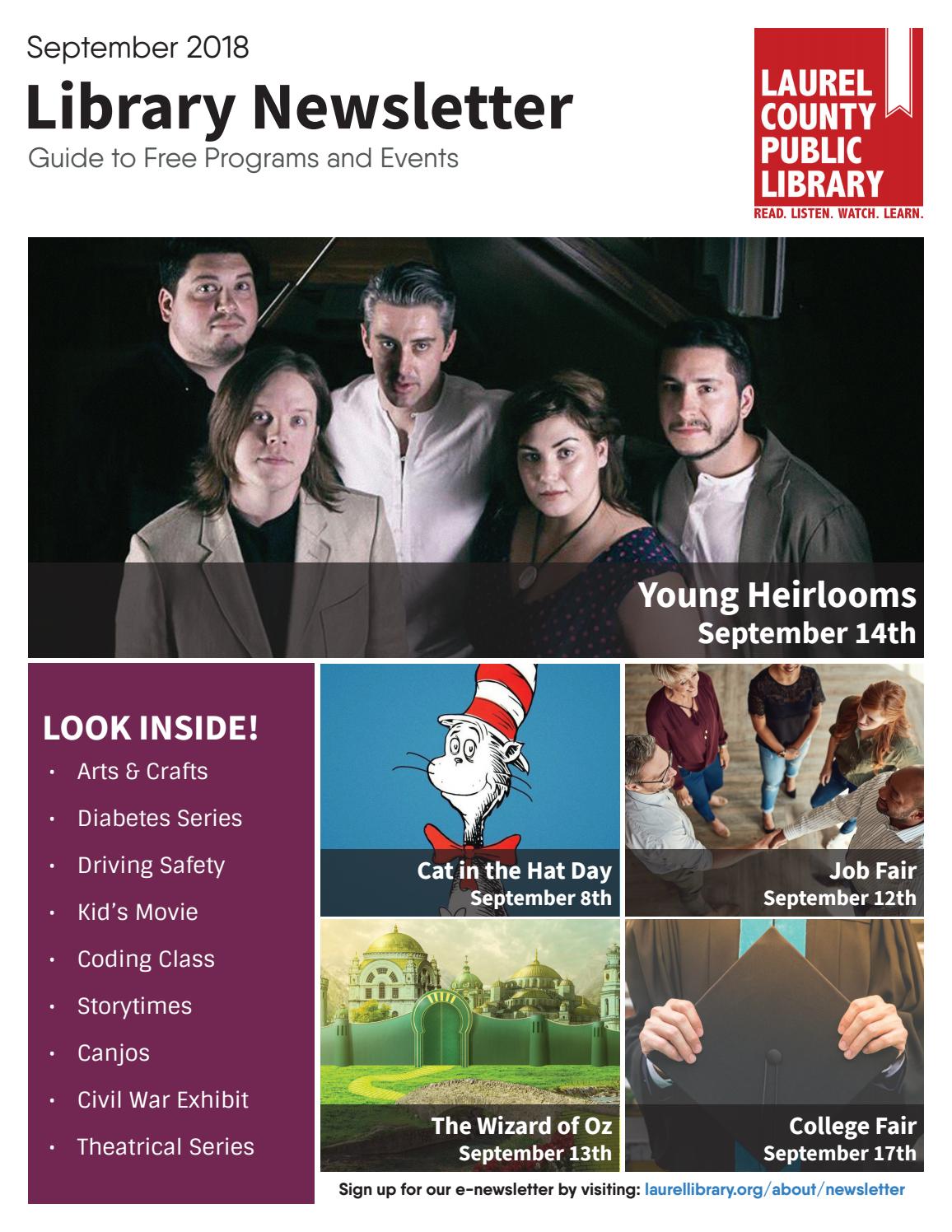 September 2018 - Event Newsletter by Laurel County Public Library - Issuu