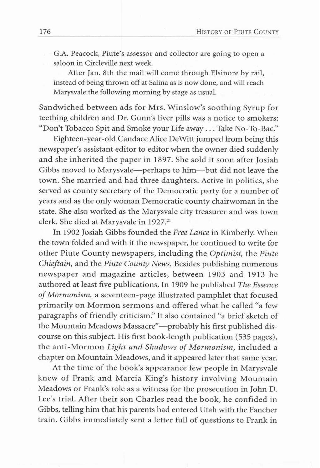 Utah Centennial County History Series - Piute County 1999 by Utah ...