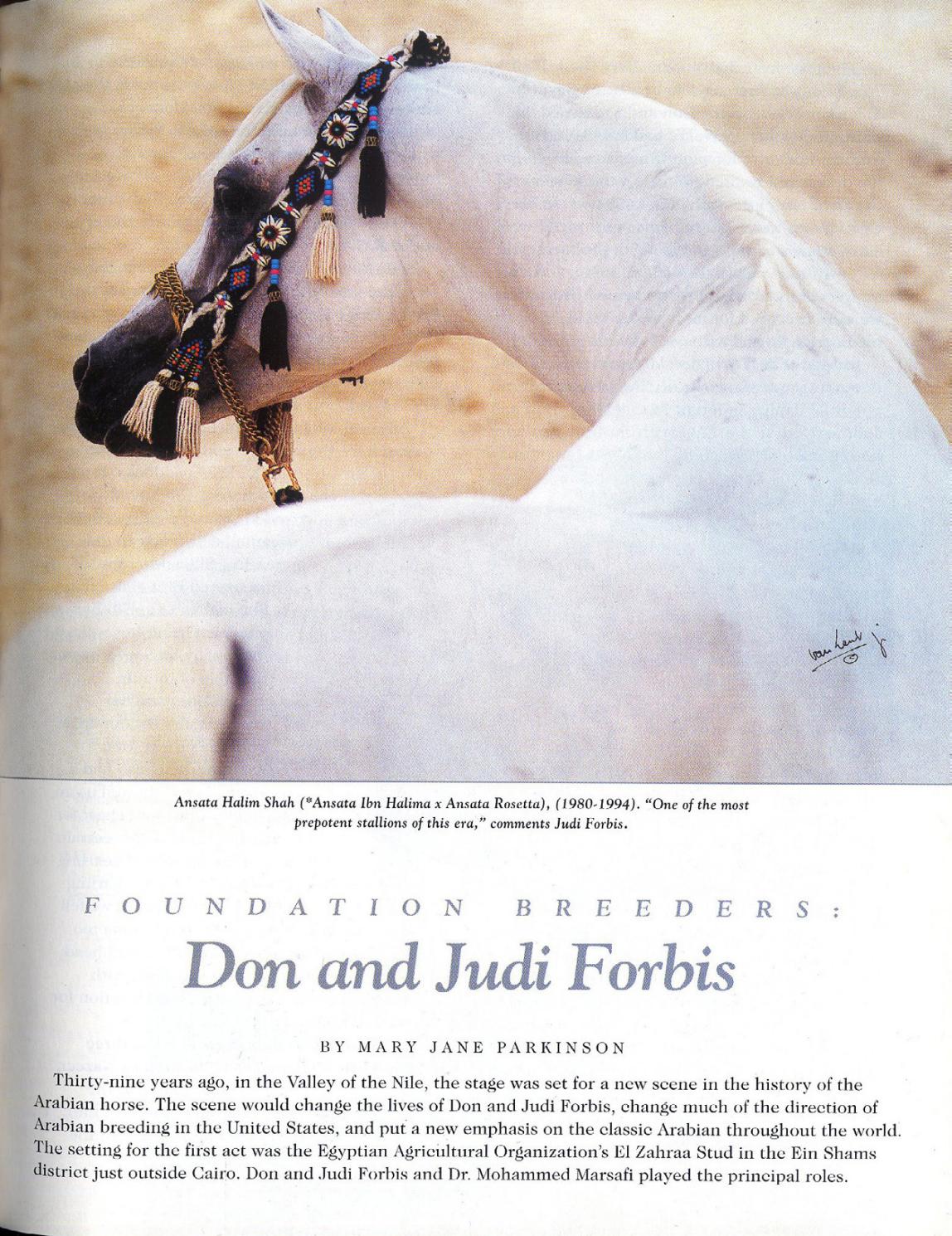 From May 1997 - Don and Judi Forbis by Arabian Horse World - Issuu