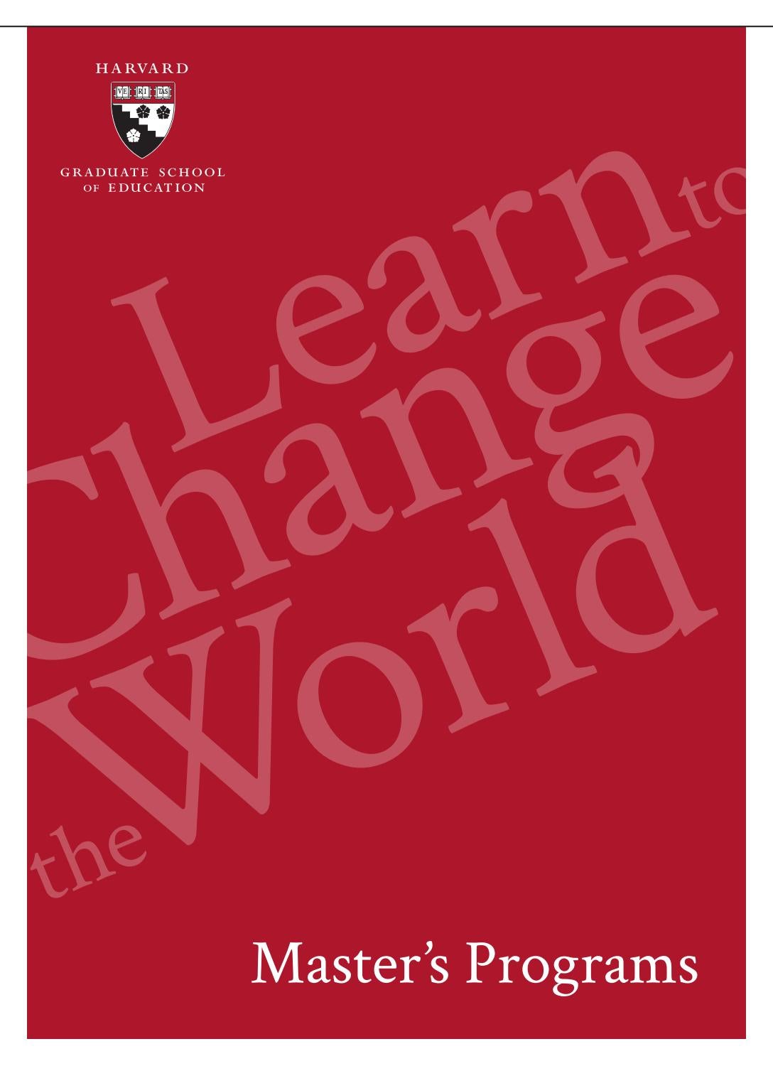 HGSE Master's Programs 2018 by Harvard Graduate School of Education - Issuu