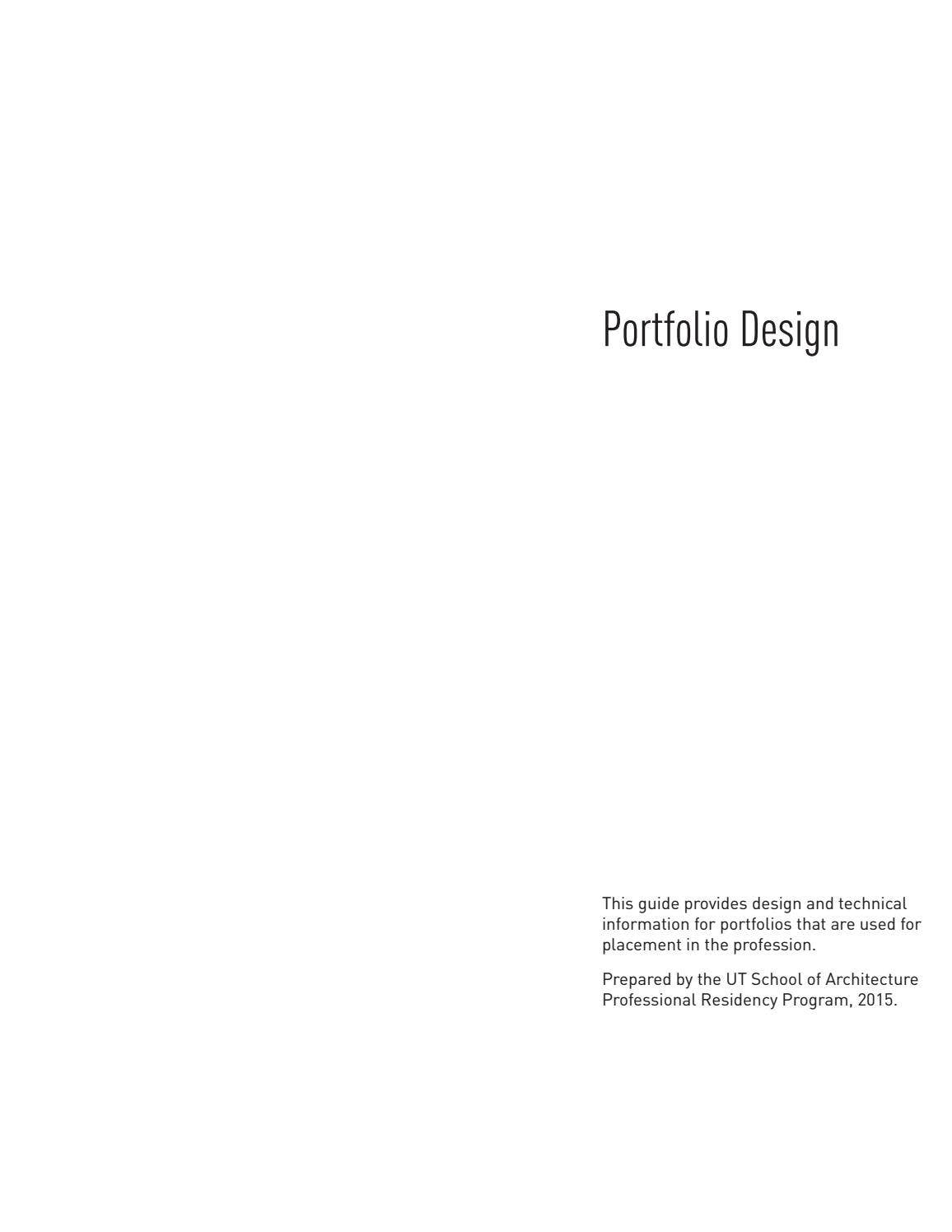 Portfolio Guide by UT School of Architecture - Issuu