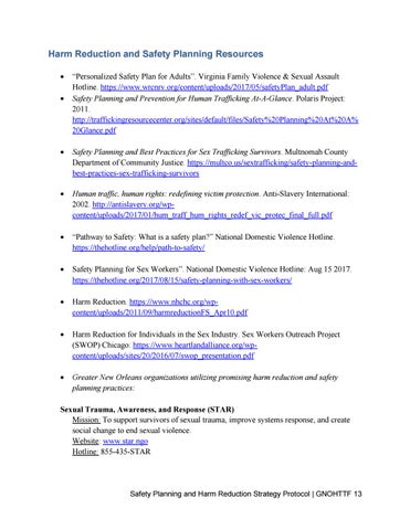 Safety Planning and Harm Reduction Protocol by Greater New Orleans ...
