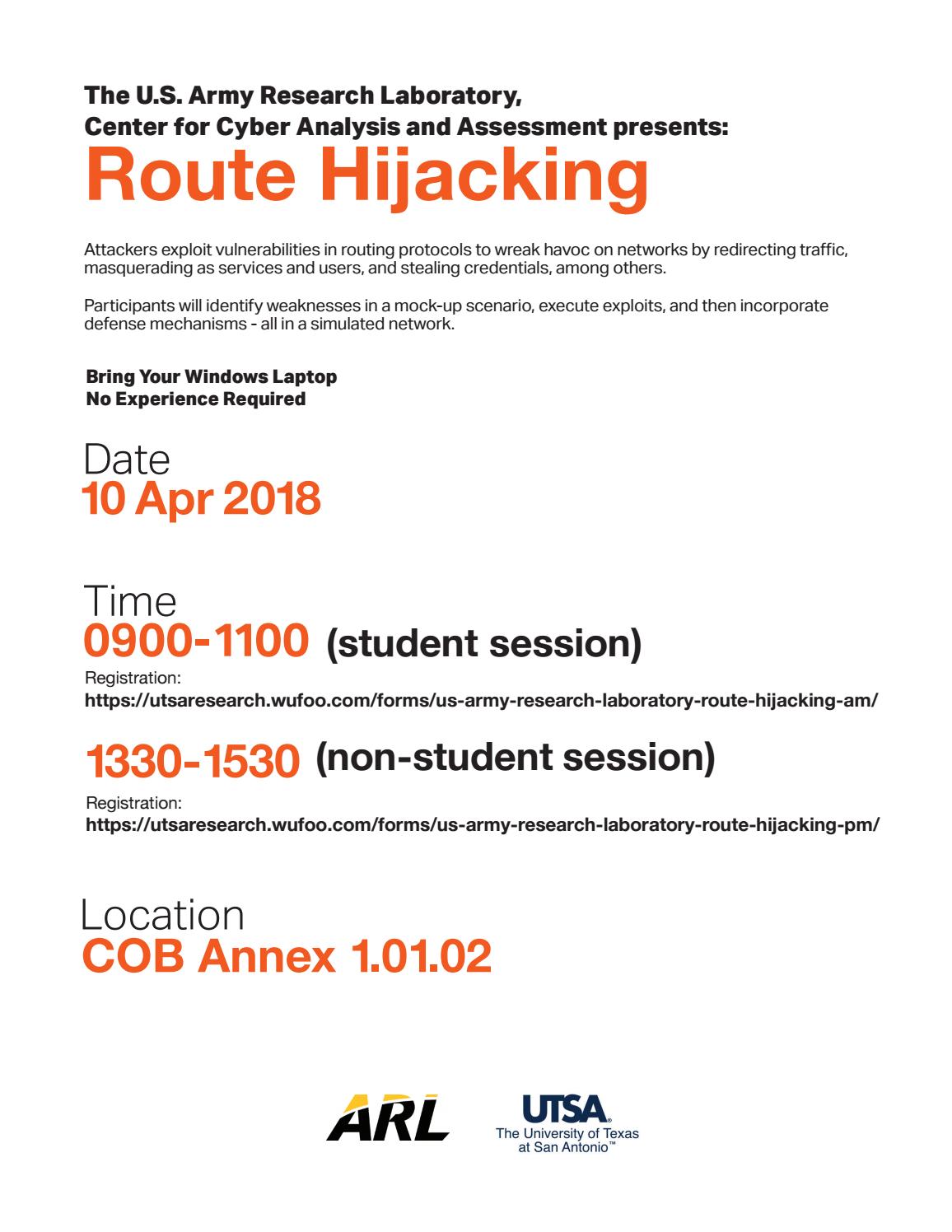 ARL Route Hijacking by UTSA Research - Issuu