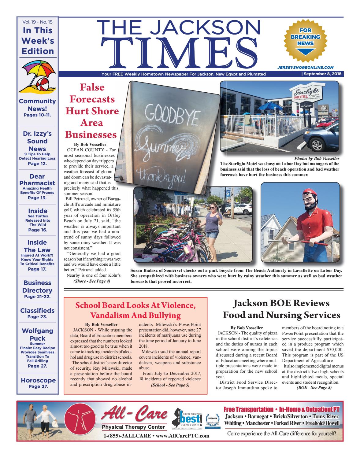 2018-09-08 - The Jackson Times by Jersey Shore Online - Issuu
