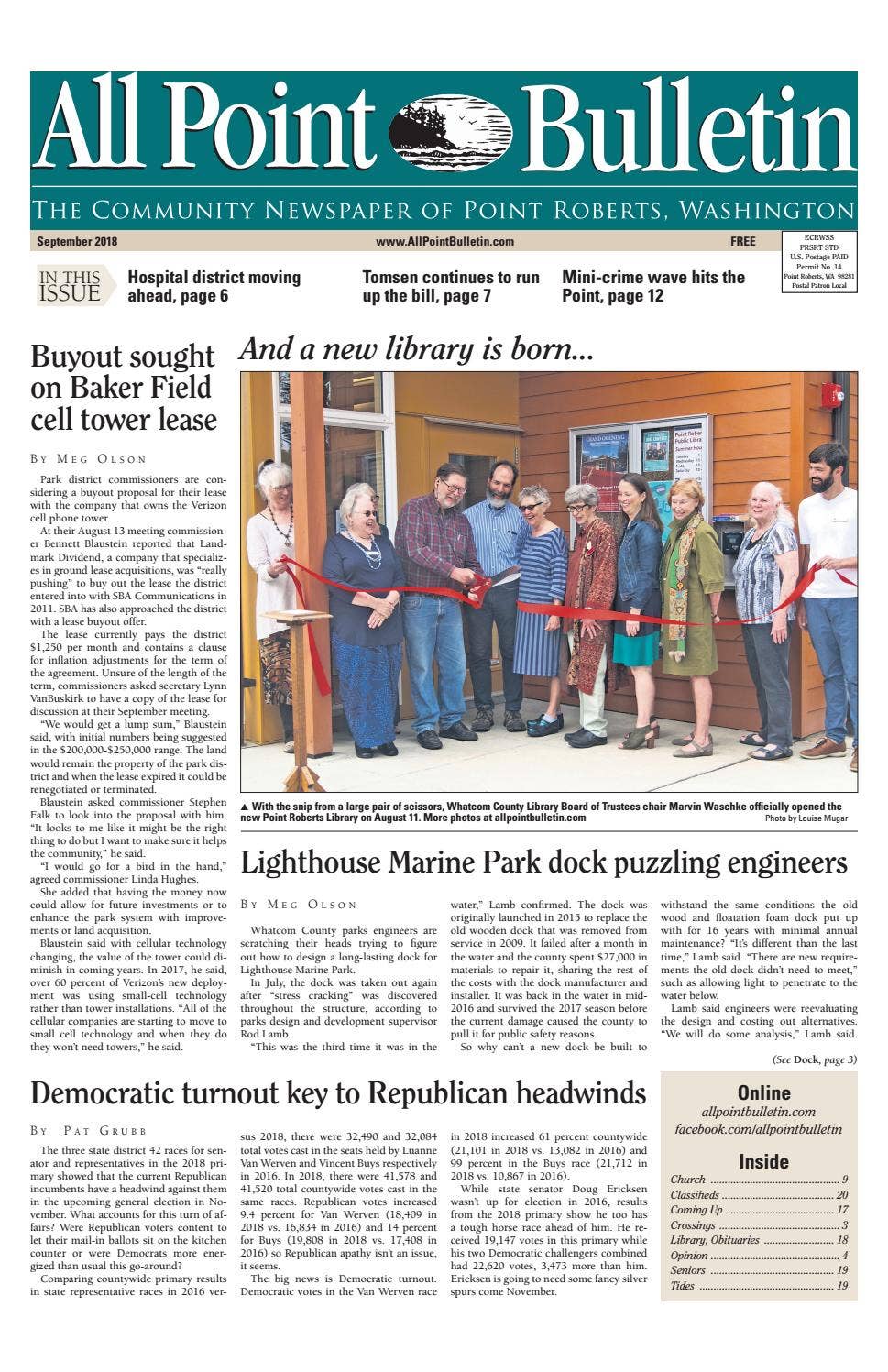 All Point Bulletin - Sep. 2018 by Point Roberts Press - Issuu