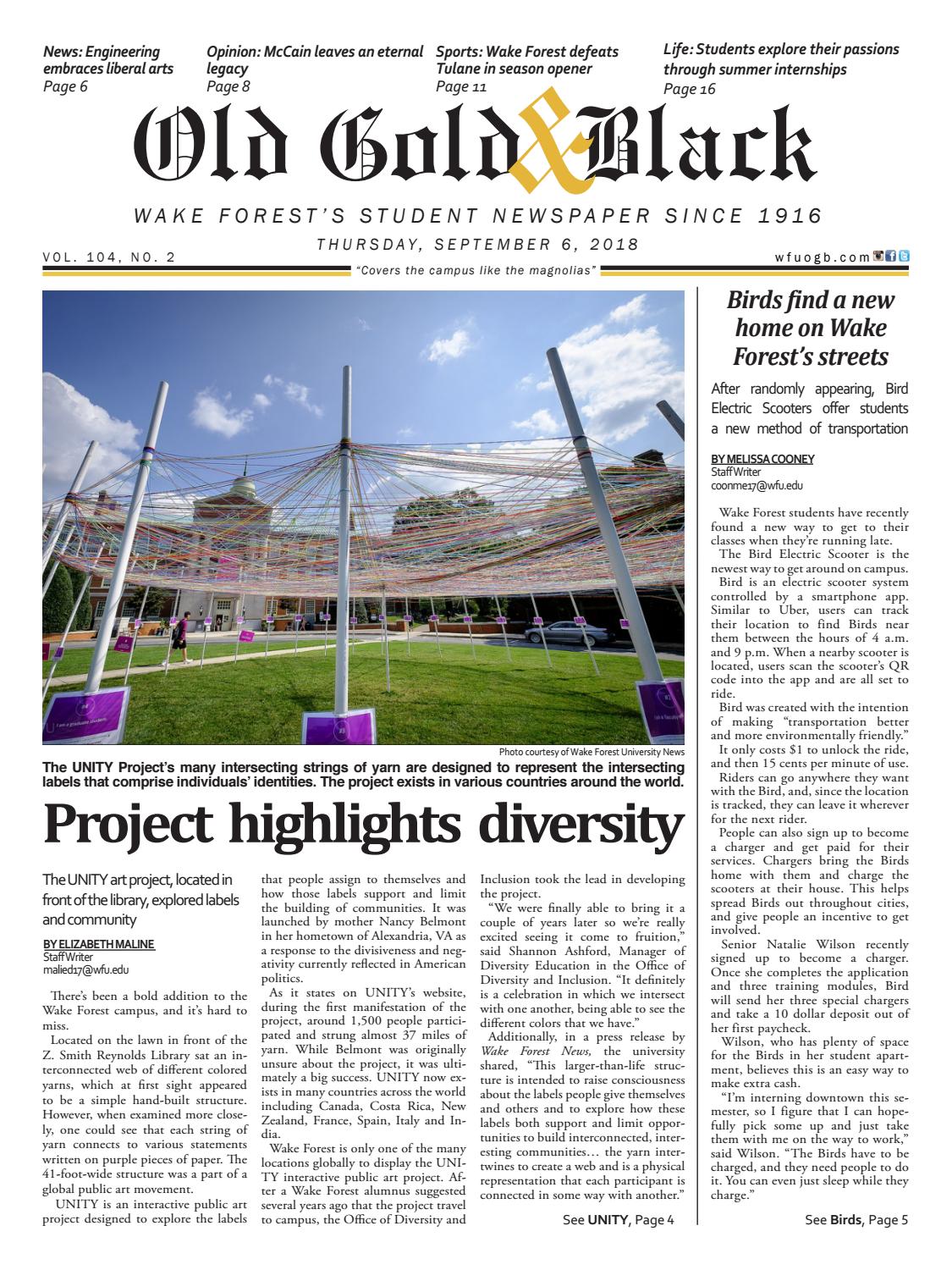 9/6 Edition by Old Gold & Black - Issuu