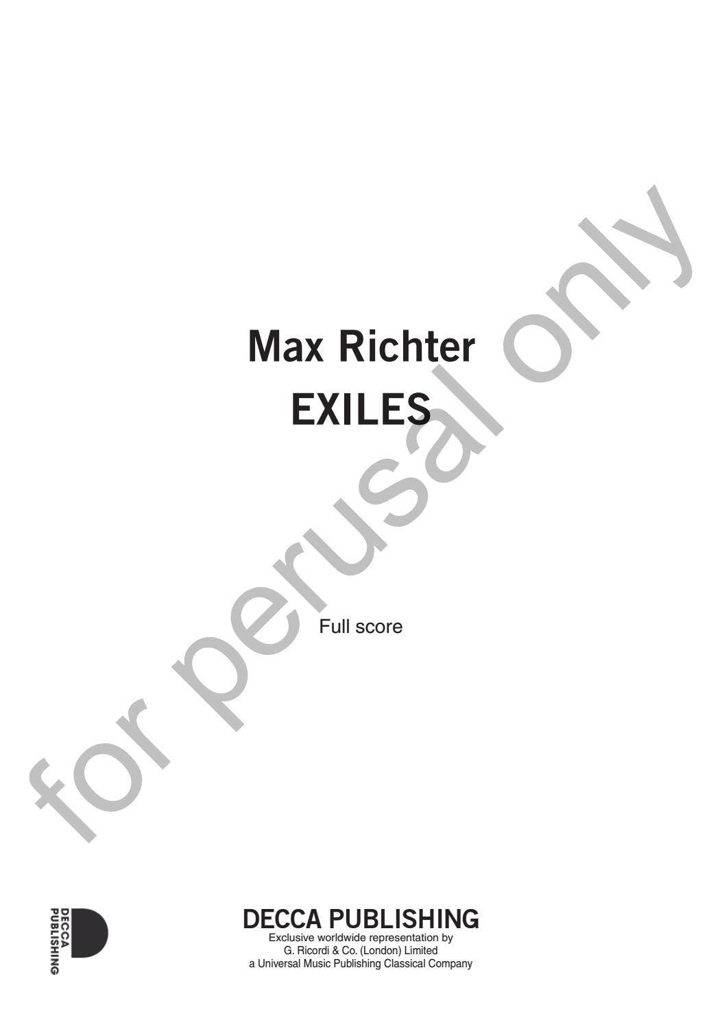 Max Richter - Exiles by Ricordi - Issuu