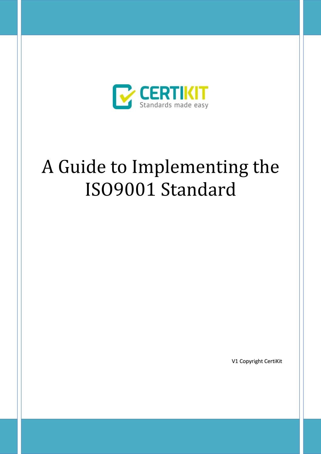 CERTIKIT - A Guide to Implementing the ISO9001 Standard by CertiKit ...