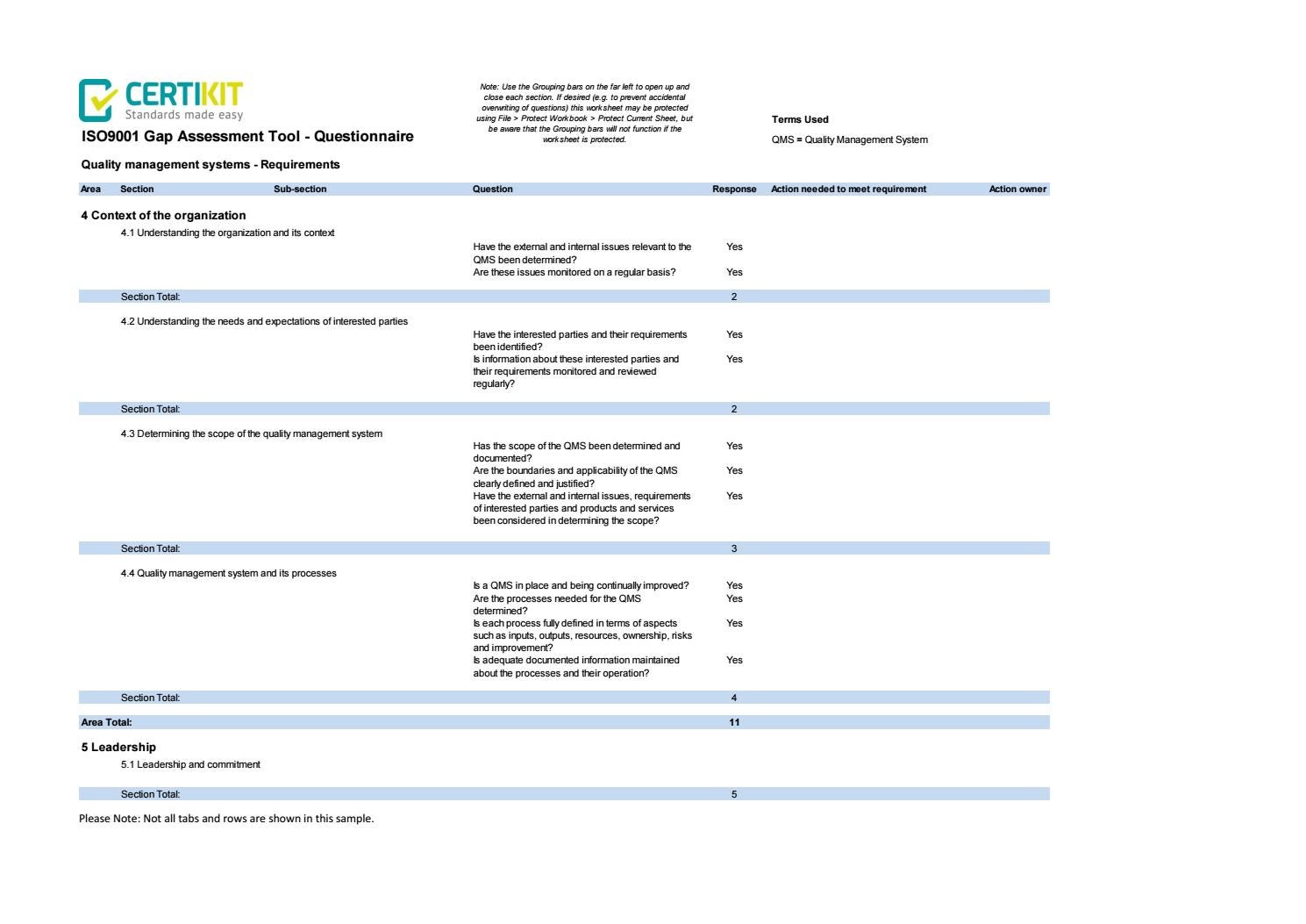QMS-FORM-00-4 ISO9001 Gap Assessment Tool by CertiKit Limited - Issuu