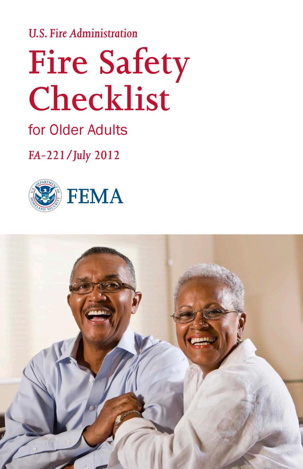FEMA's Fire Safety Checklist for Older Adults by Office of the State ...