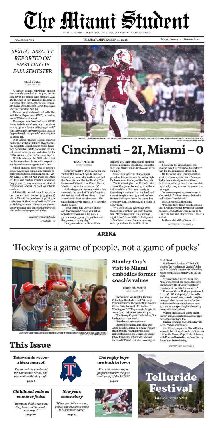 The Miami Student | September 11, 2018 by The Miami Student - Issuu