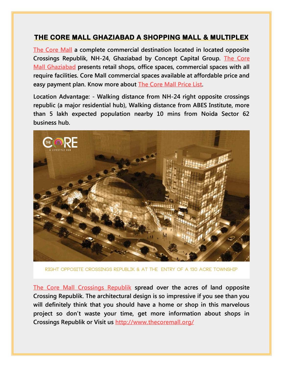 The Core Mall Ghaziabad a Shopping Mall by abharathee - Issuu