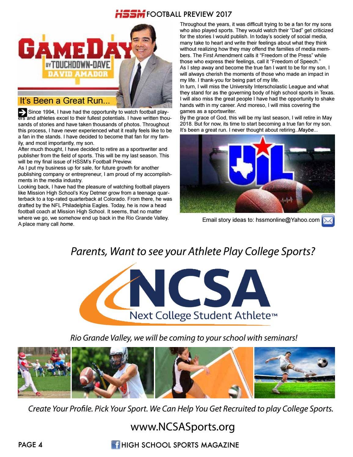 2017 High School Sports Magazine Football Preview by High School Sports ...