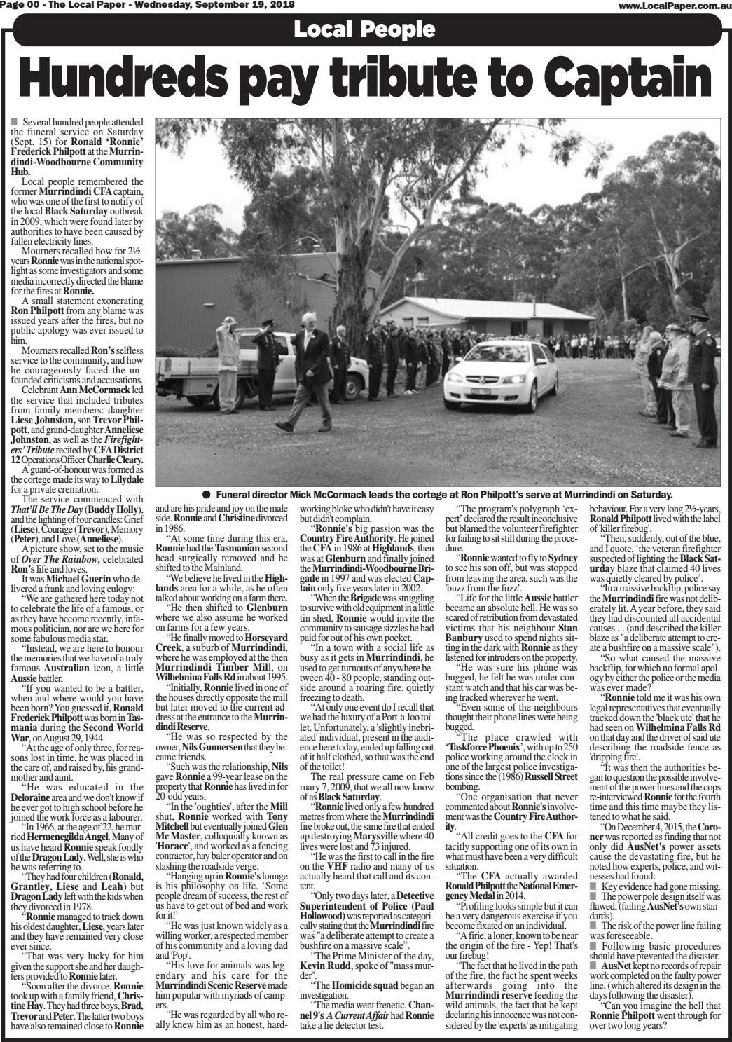 The Local Paper. Tribute to Ron Philpott. by Ash Long - Issuu