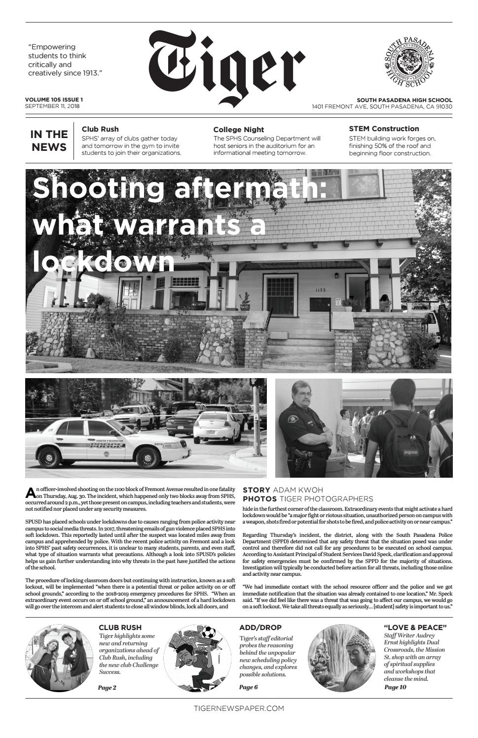 Tiger Newspaper September 2018 by Tiger Newspaper - Issuu