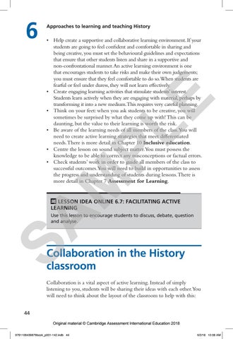 Approaches to learning and teaching History sample by Cambridge ...