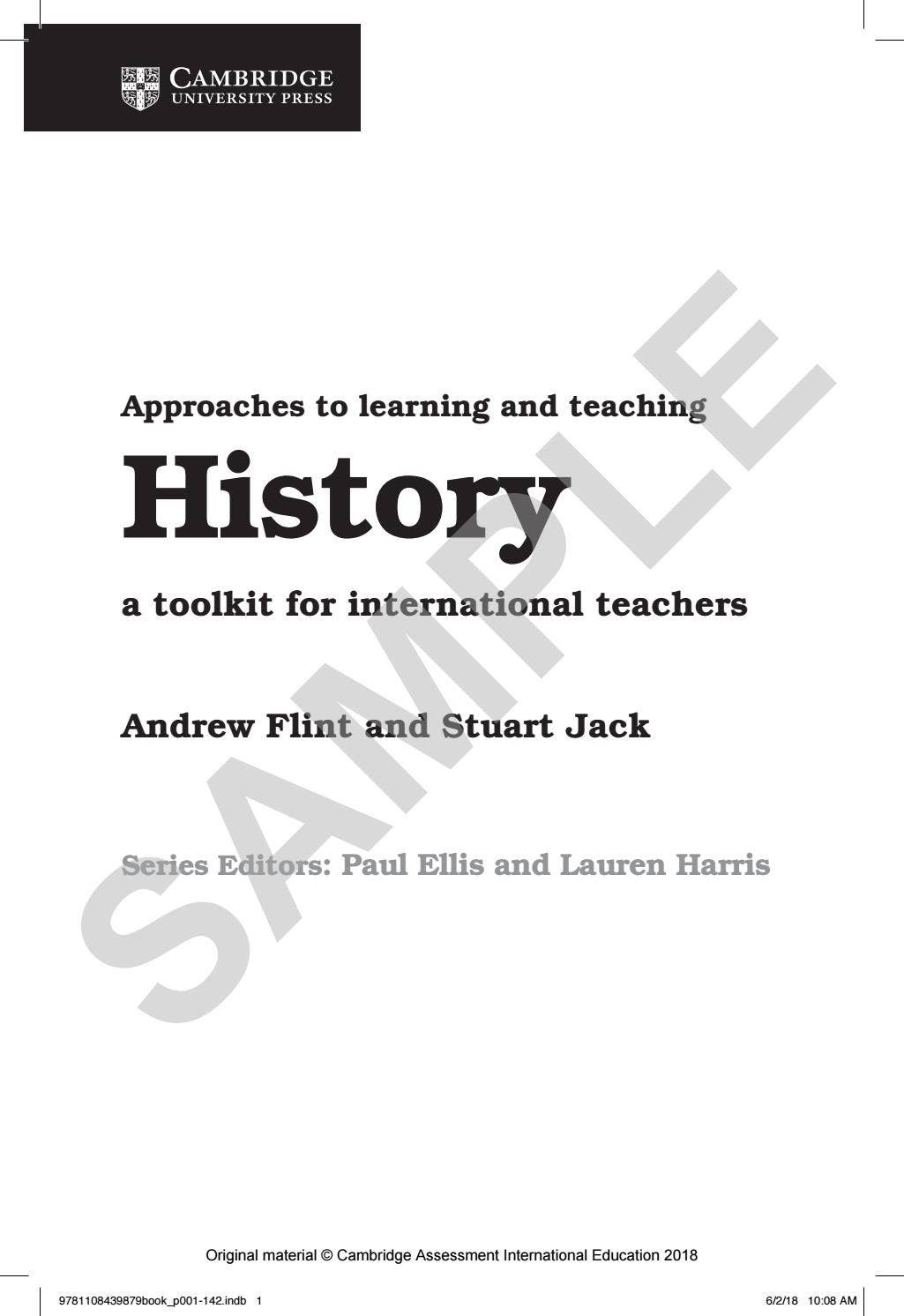 Approaches to learning and teaching History sample by Cambridge ...