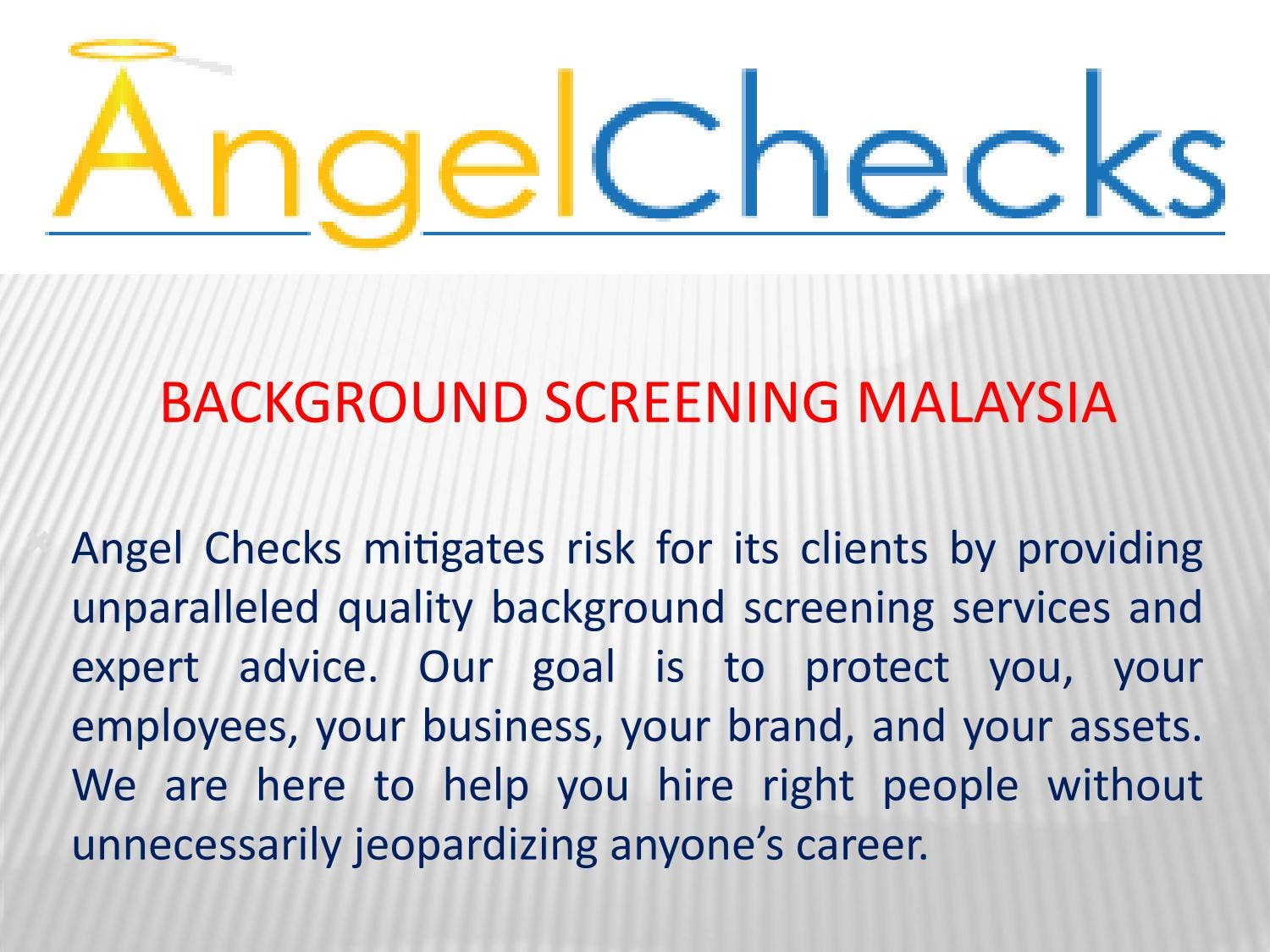 Background Screening Malaysia by Angel Checks - Issuu
