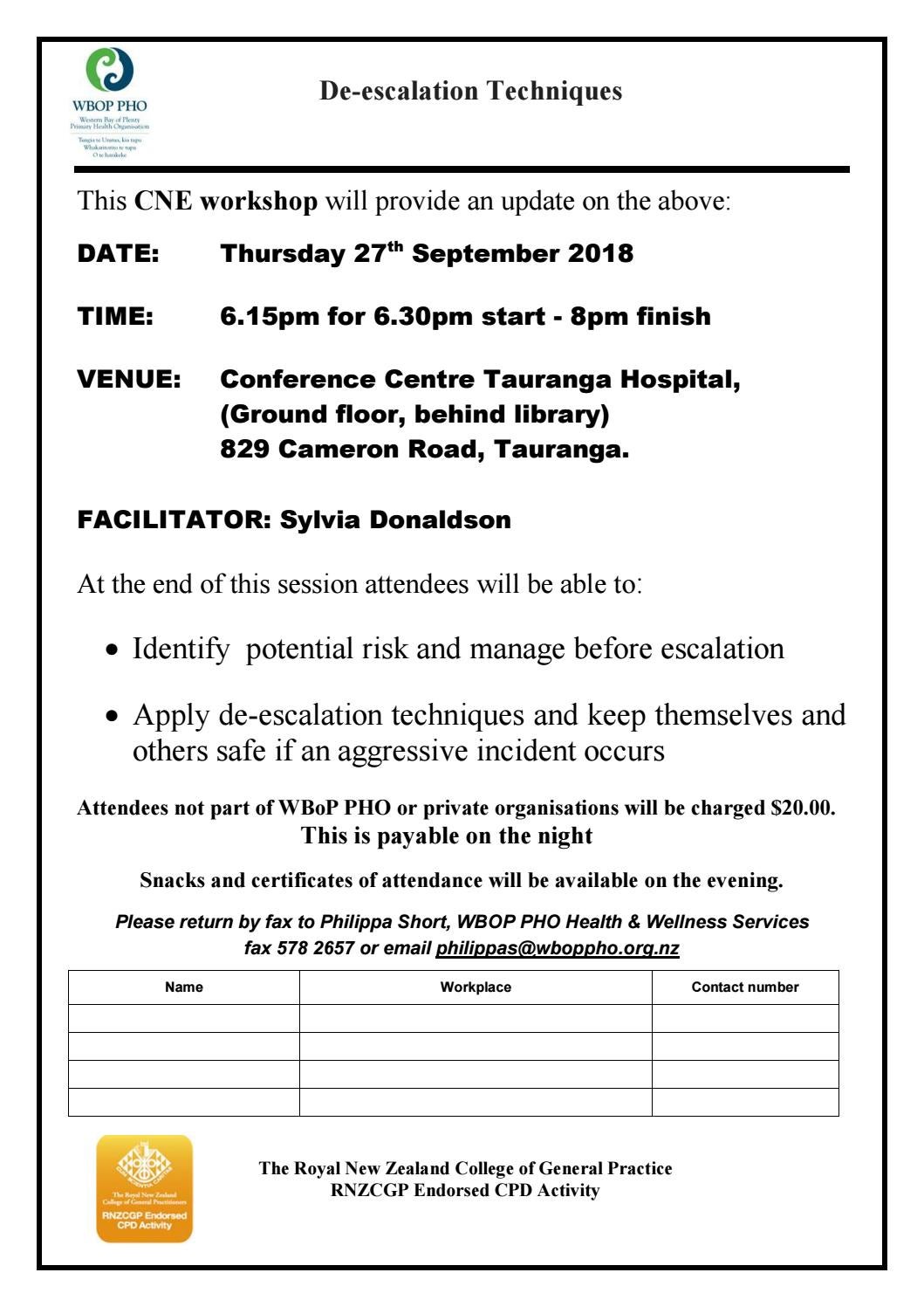 De-escalation Techniques Workshop by WBOP PHO - Issuu