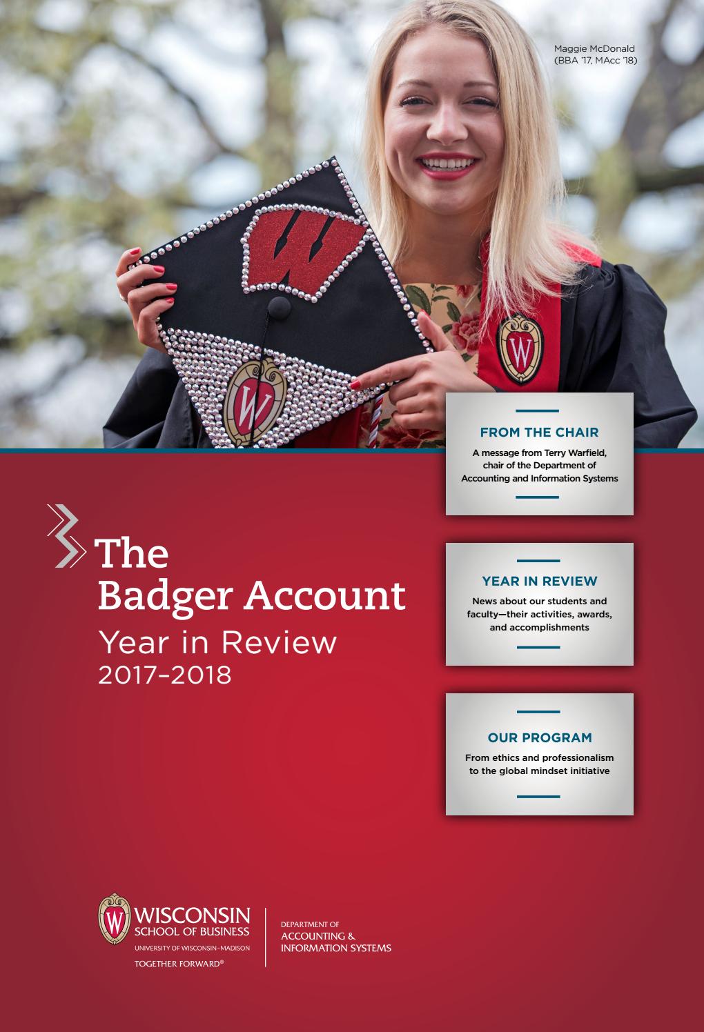 The Badger Account Year in Review 2017-2018 by University of Wisconsin ...