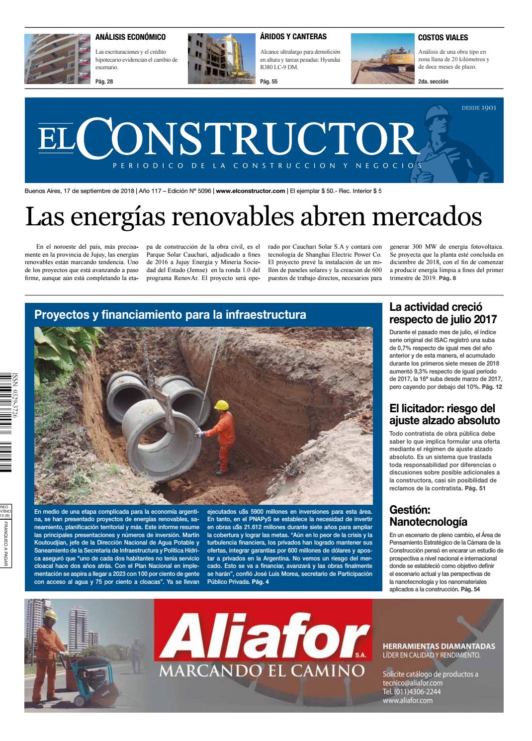 El Constructor 17/9/2018 - N° 5096 Año 117 by ELCO Editores - Issuu