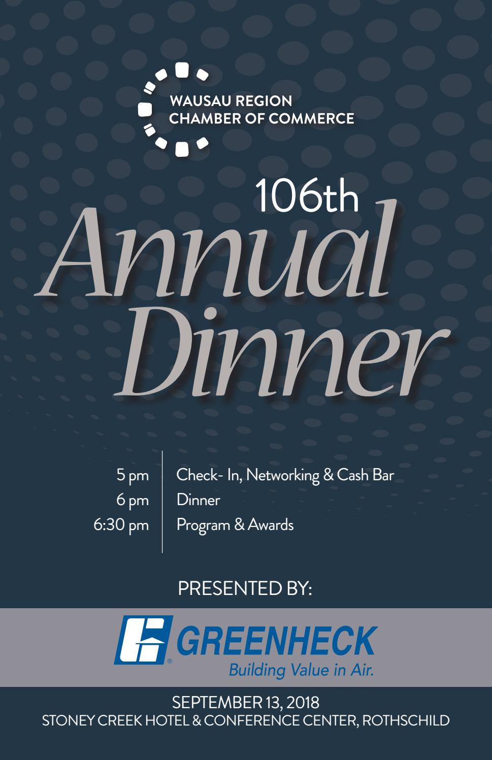 2018 Annual Dinner program by Wausau Region Chamber of Commerce - Issuu