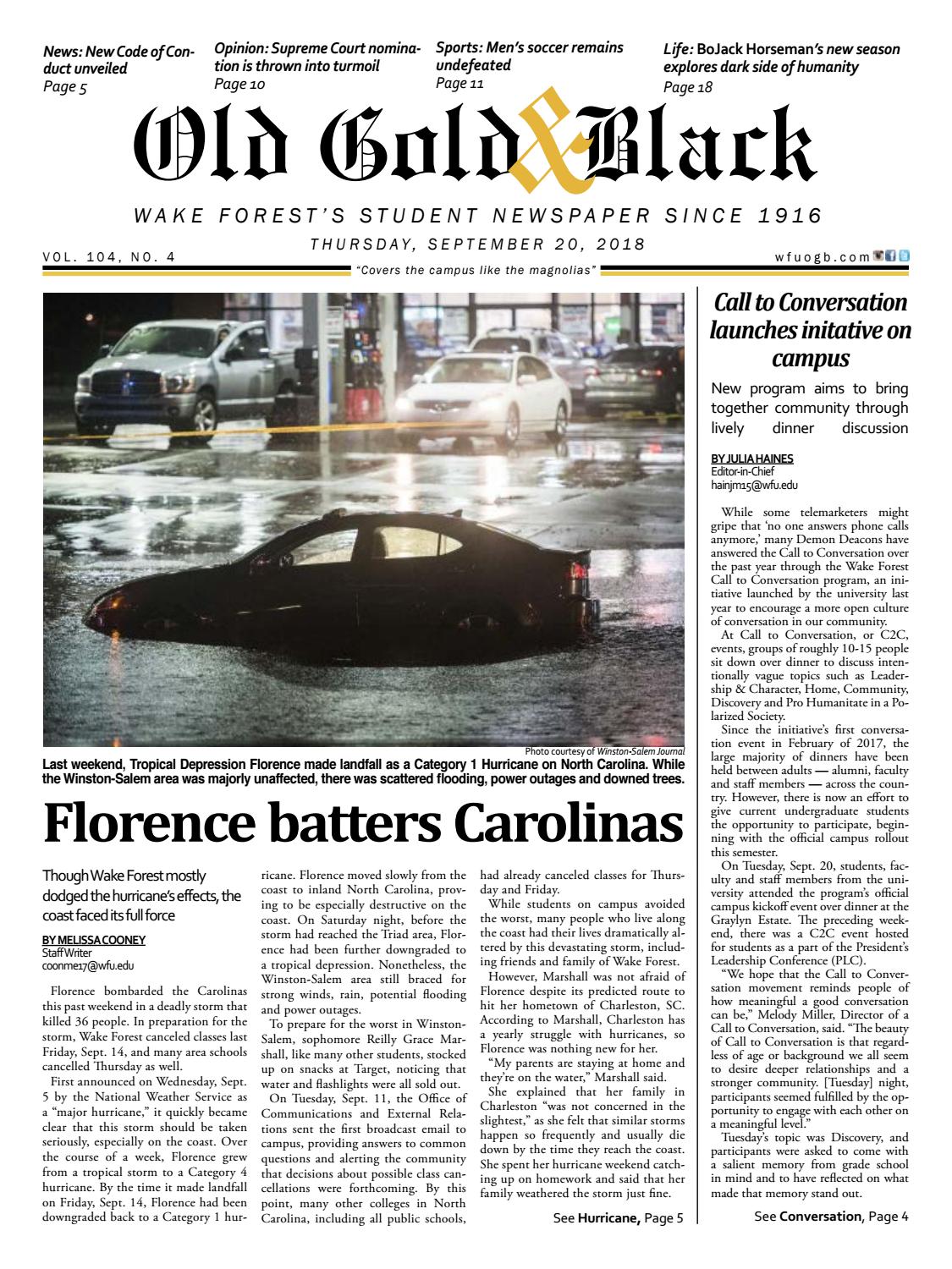 9/20 Edition by Old Gold & Black - Issuu