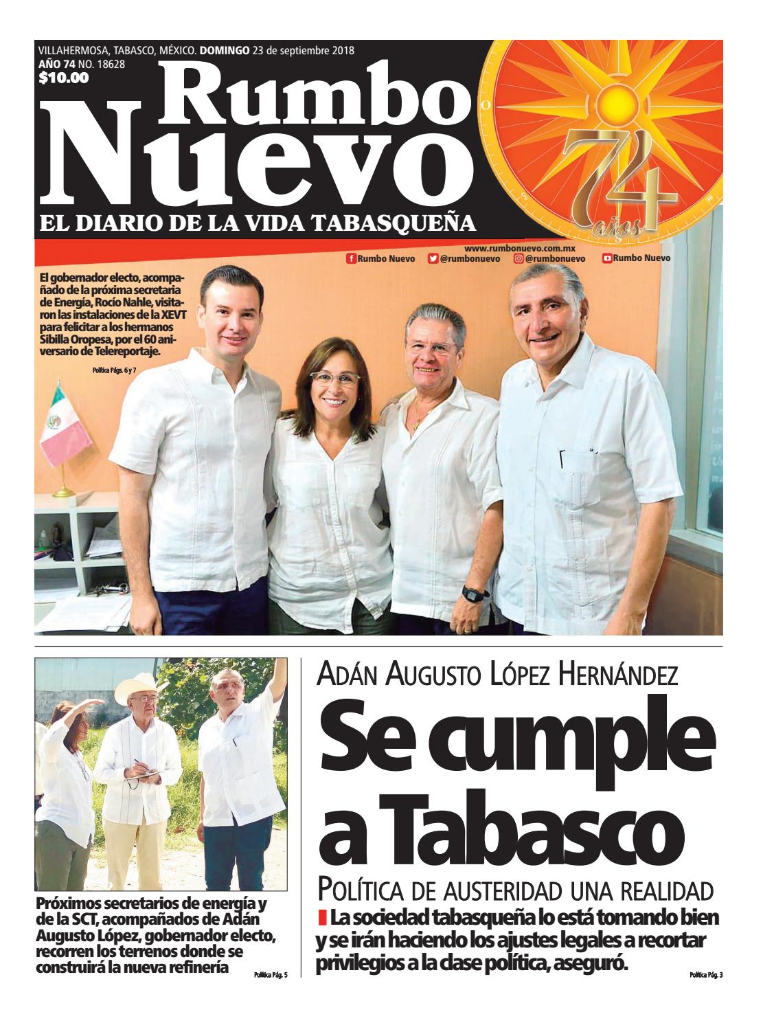 Rumbo Nuevo. Domingo 23 de septiembre de 2018 by Grupo Rumbo Nuevo - Issuu