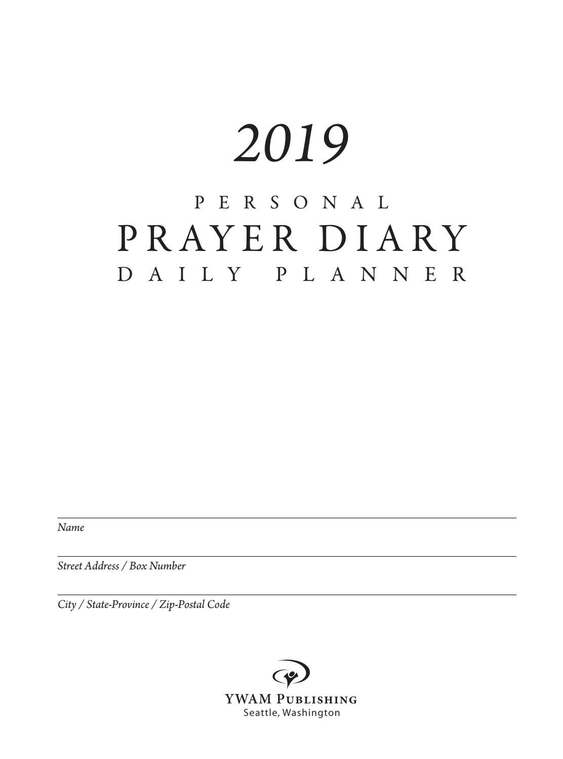 2019 Personal Prayer Diary Sample by YWAM Publishing - Issuu