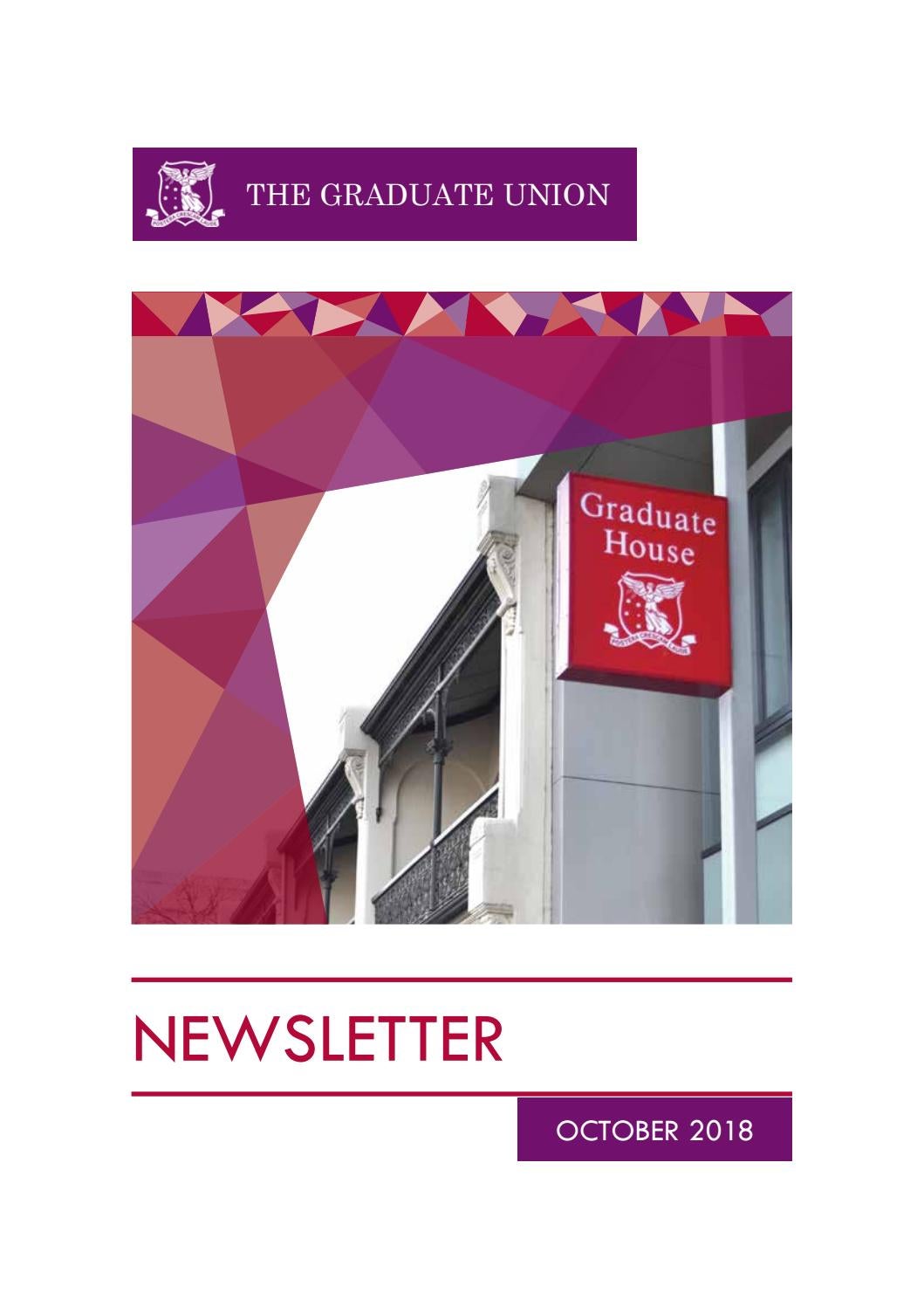 The Graduate Union October 2018 Newsletter by Graduate House - Issuu