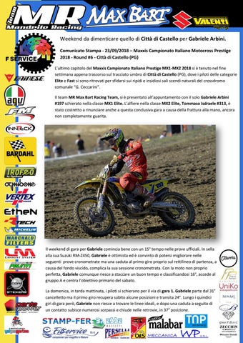 MR MAX BART RACING TEAM - Press Release 08 by Motocross Addiction - Issuu