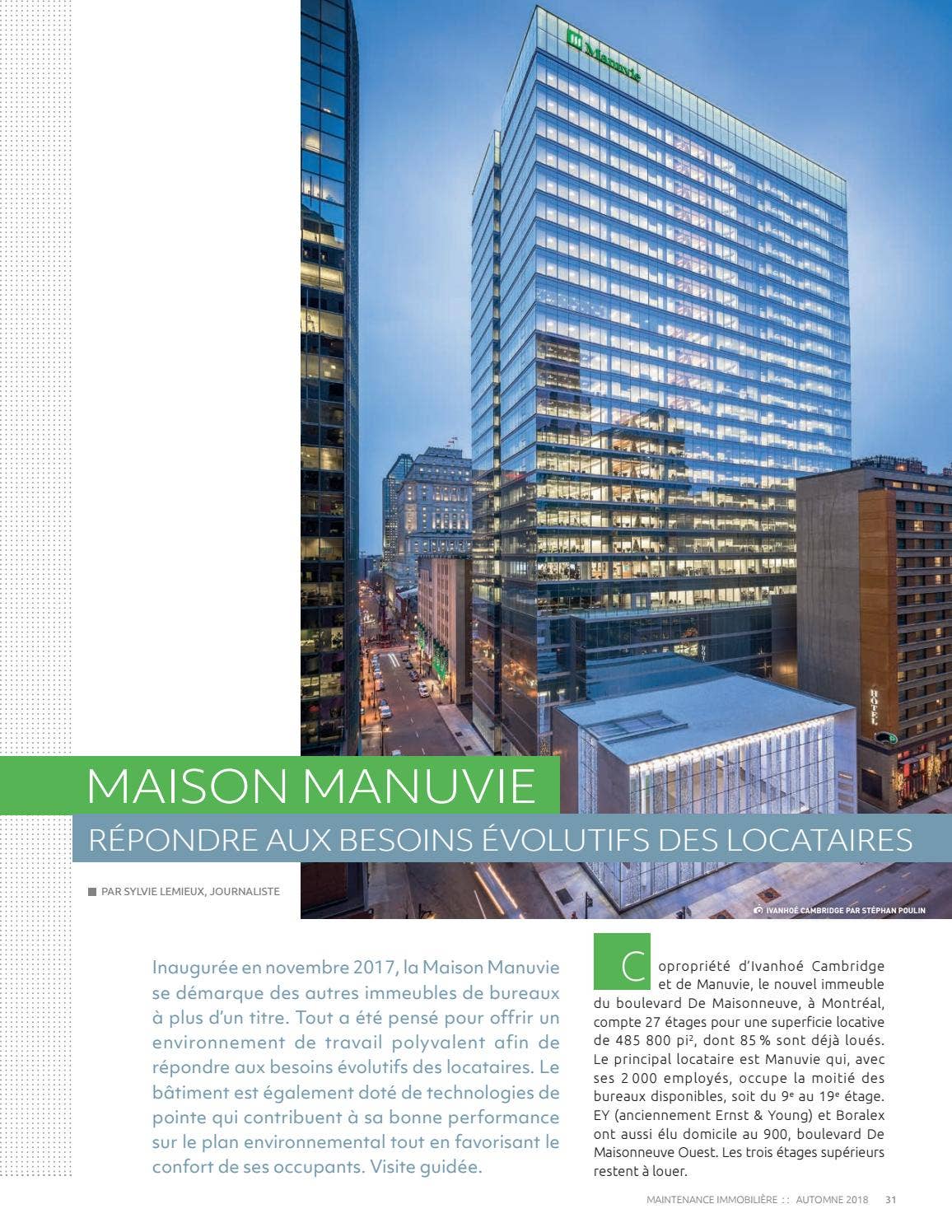 Maison Manuvie - Maintenance volume 8 - numéro 3 by JBC Média inc. - Issuu