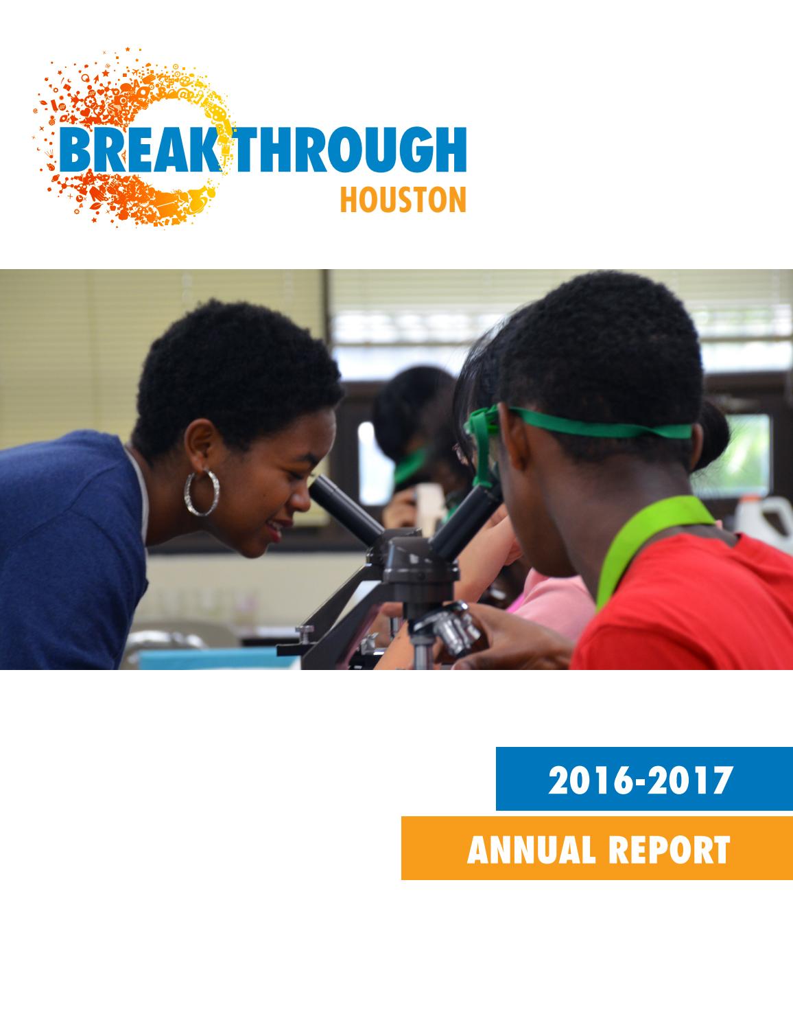 Breakthrough Houston Annual Report 16-17 by Breakthrough Houston - Issuu