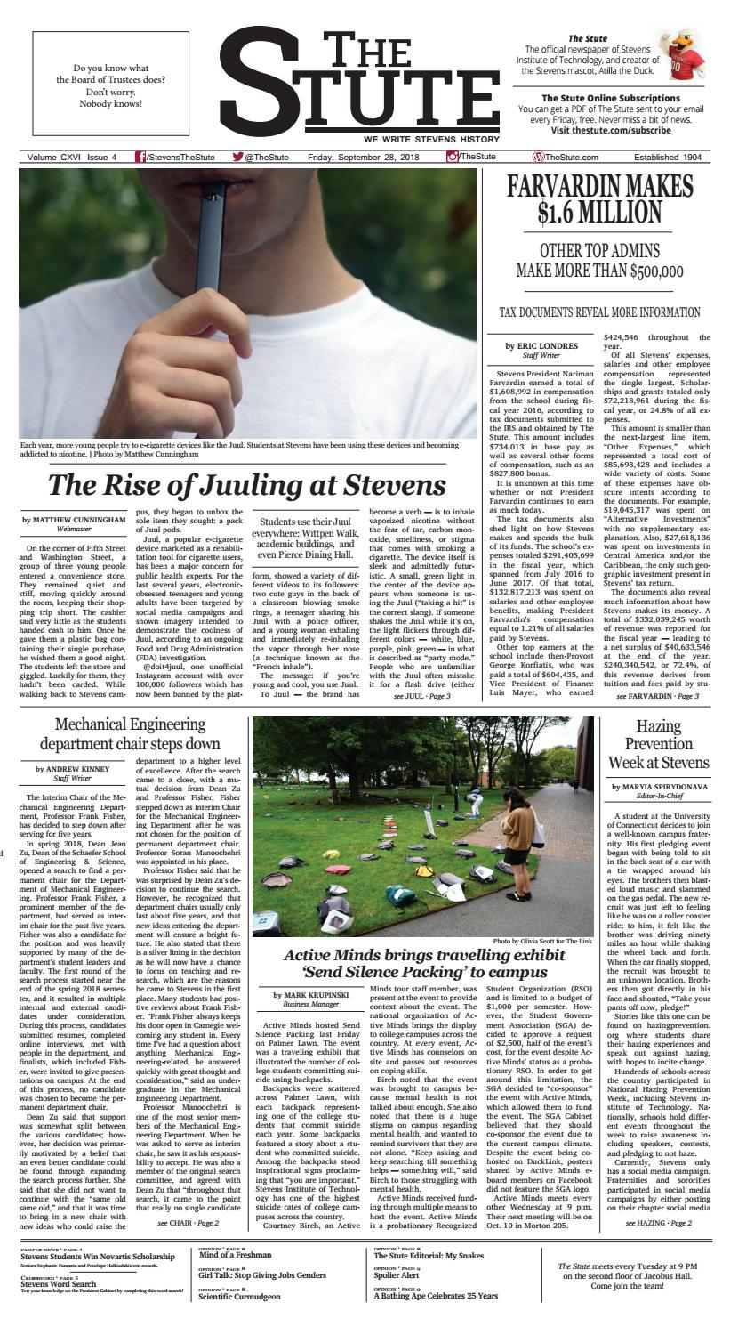 [The Stute] September 28, 2018 (Issue 4, Volume CXVI) by The Stute - Issuu