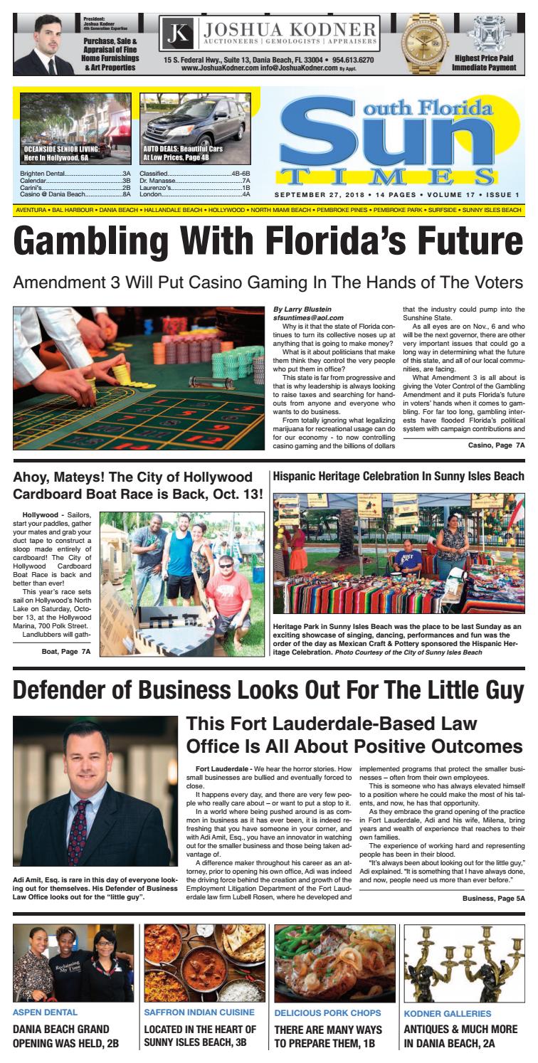 Sun Times Issue 09 27 18 by The South Florida Sun Times Newspaper - Issuu