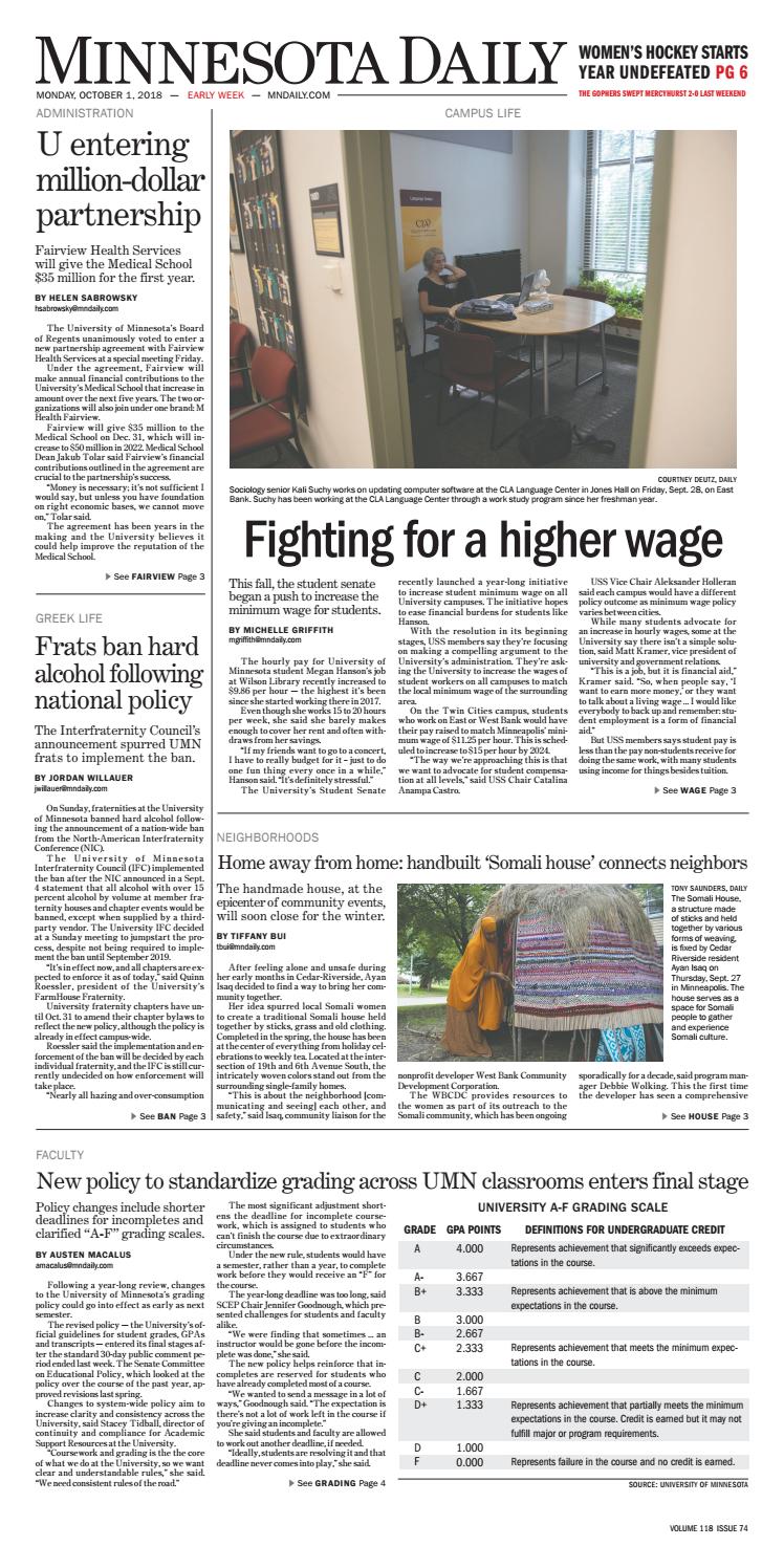 October 1, 2018 by The Minnesota Daily - Issuu