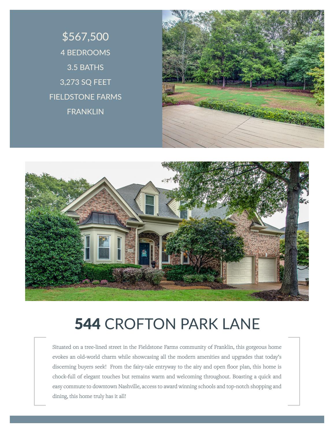 Crofton Park Ln Brochure by Lisa Culp Taylor | LCT Team - Parks - Issuu